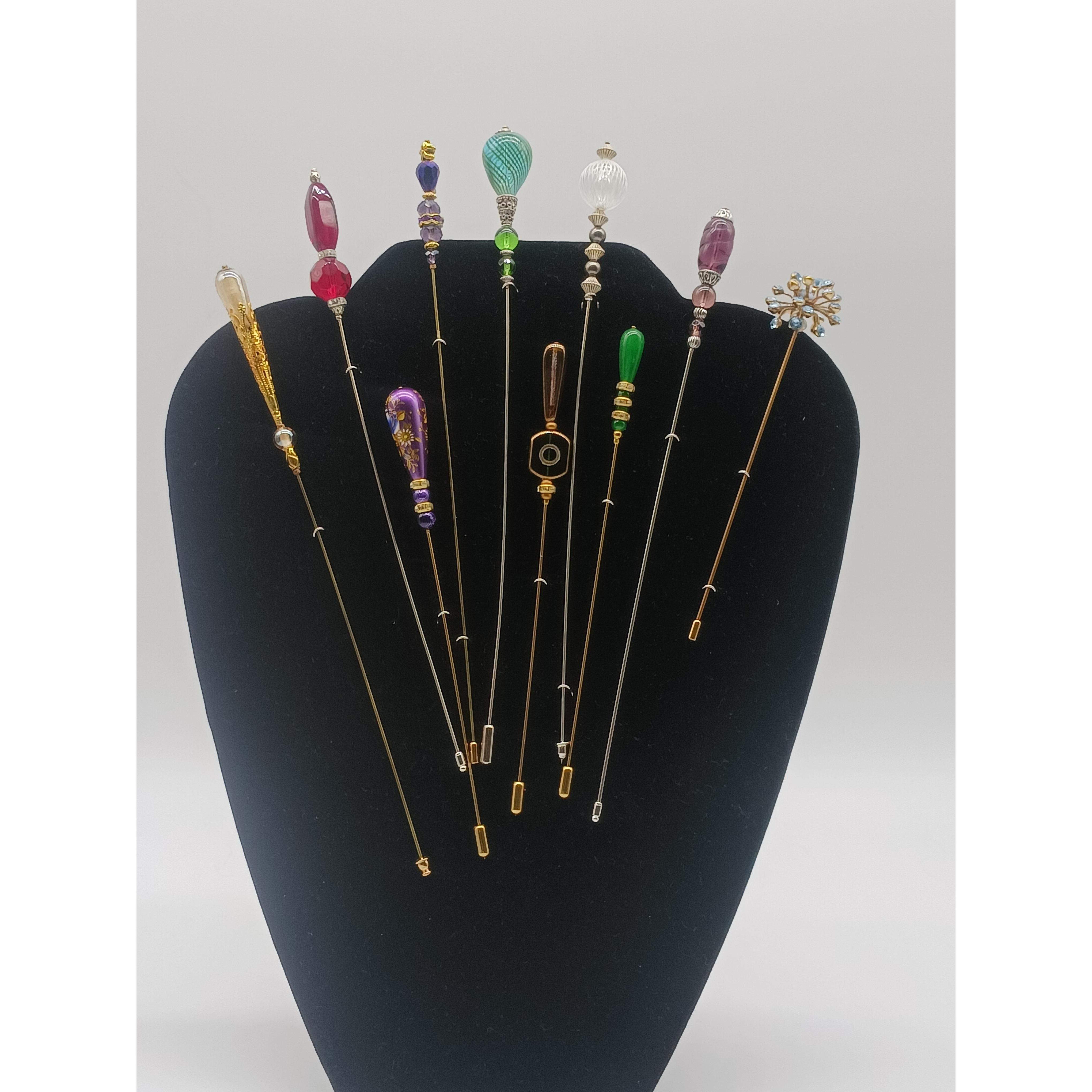 10 Brand New Hat Pins-Different Designs, Colors, Beads and Sizes
