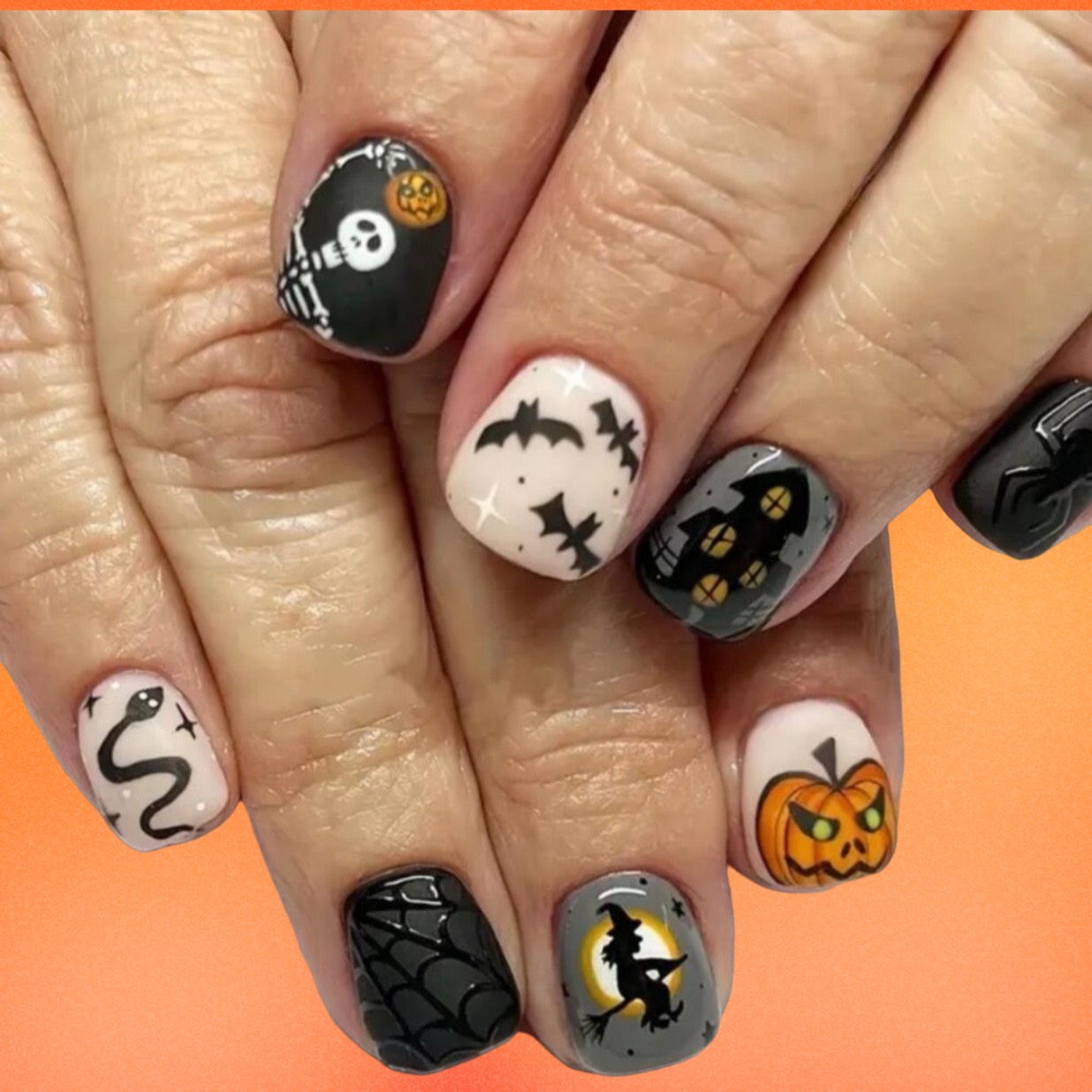 Halloween Short Square Press On Nails