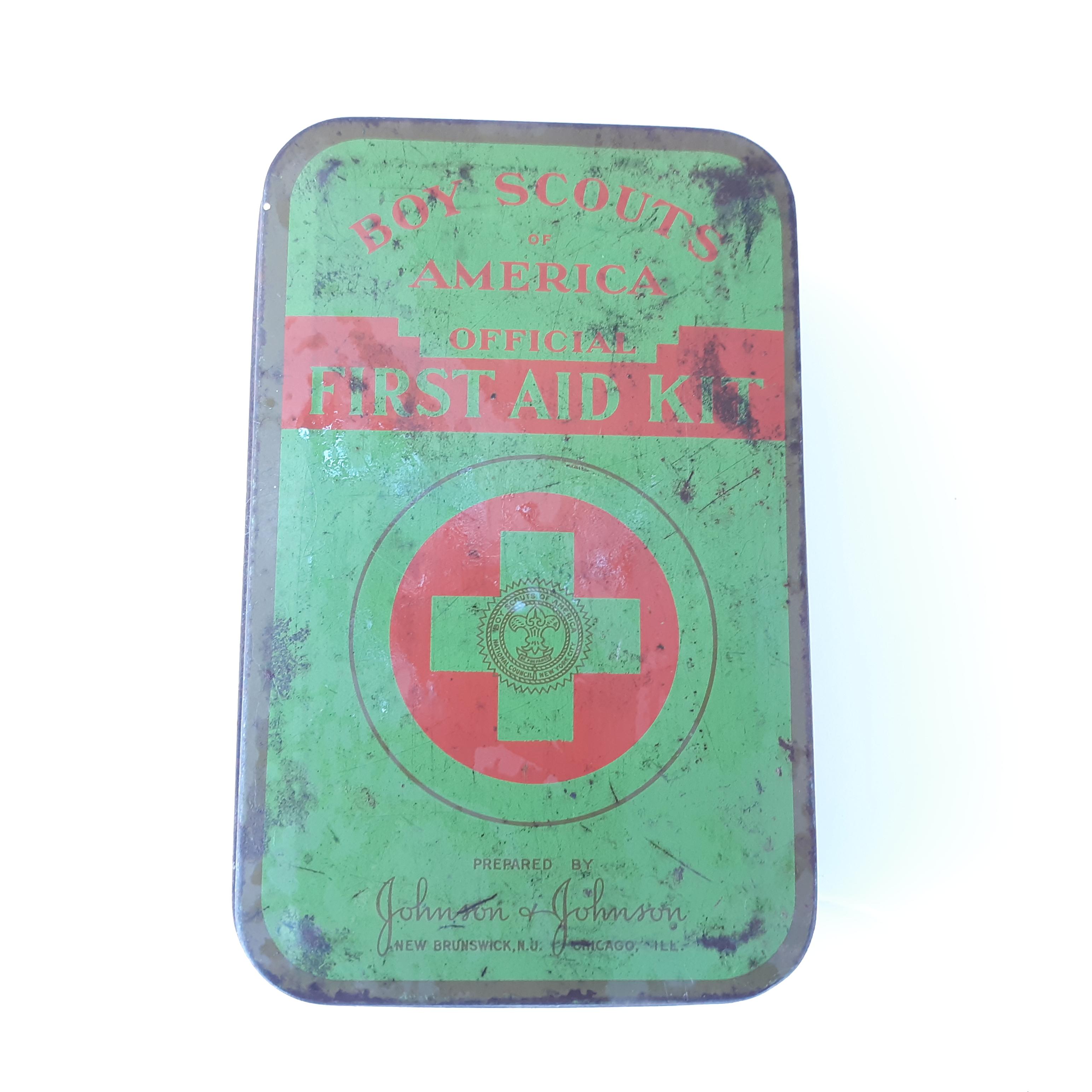 Vintage Boy Scouts of America Official First Aid Tin by Johnson and Johnson
