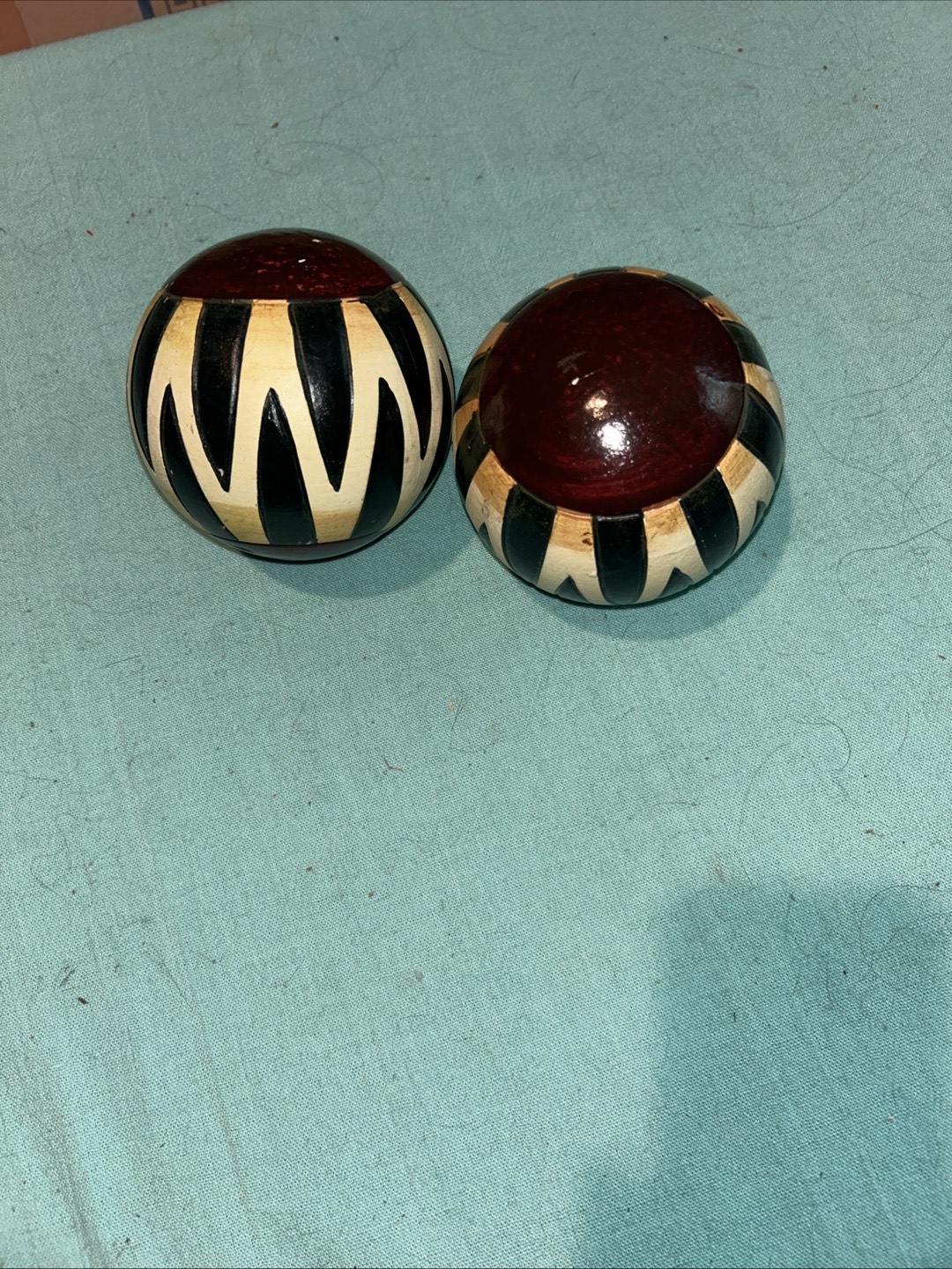2 Vintage 4" Pottery Sphere