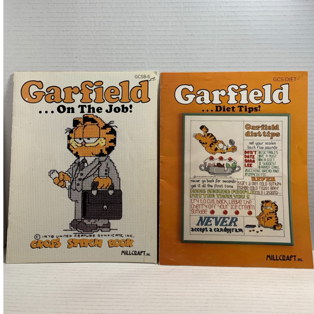 2-Garfield Counted Cross Stitch Pattern Booklets. “Garfield…on The Job ...