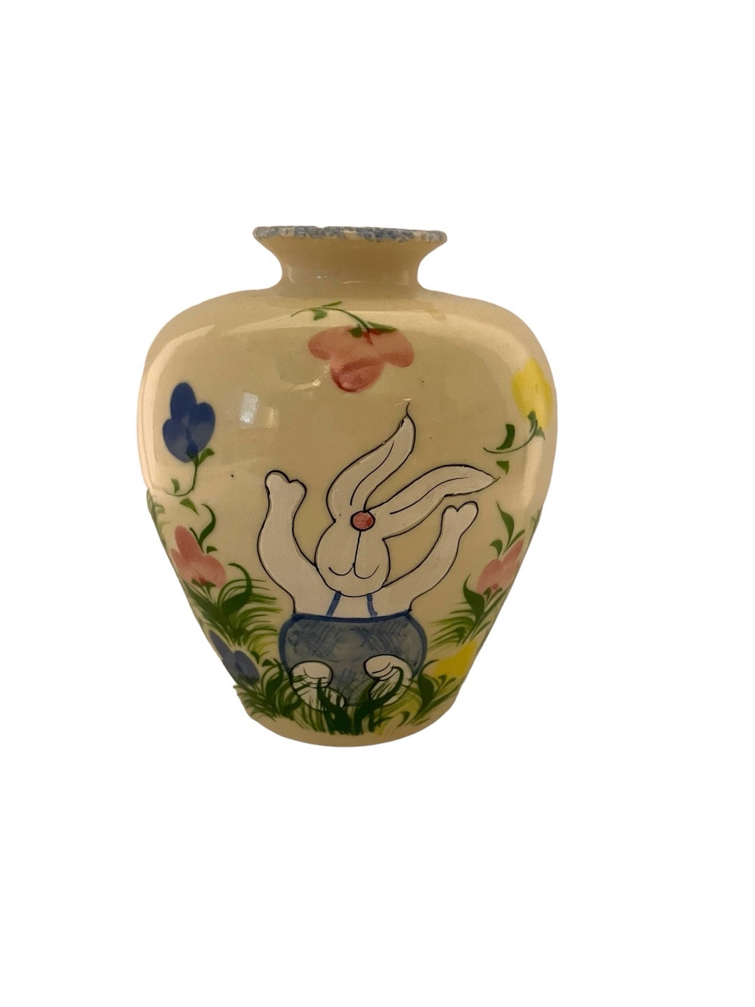 Hand Painted Vase Rabbit Easter
