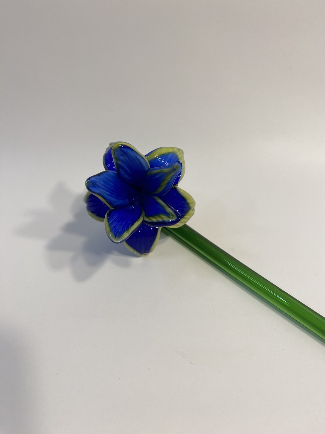 Art Glass Long Stem Flower 12”