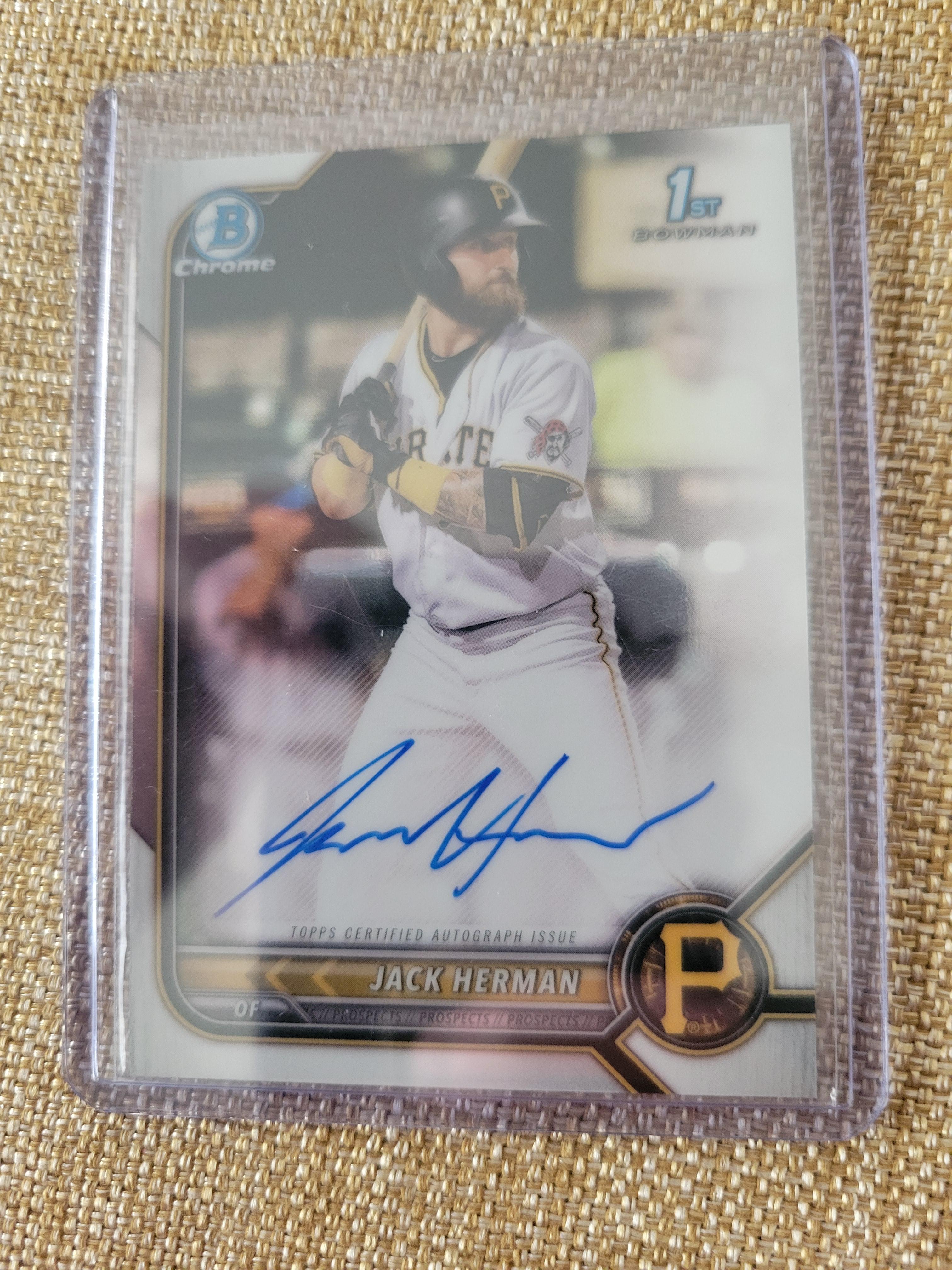 2022 Bowman 1st Jack Herman auto Pittsburgh Pirates