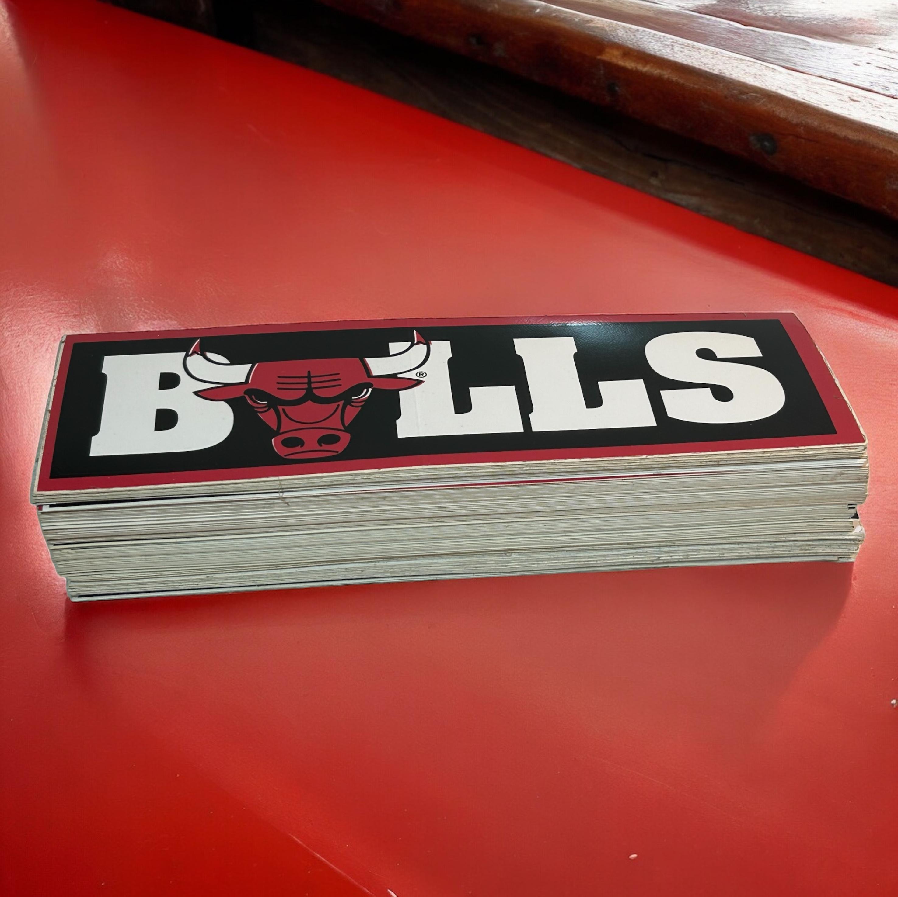 Large Assorted Stack of Chicago Bulls Bumper Stickers From the 90's