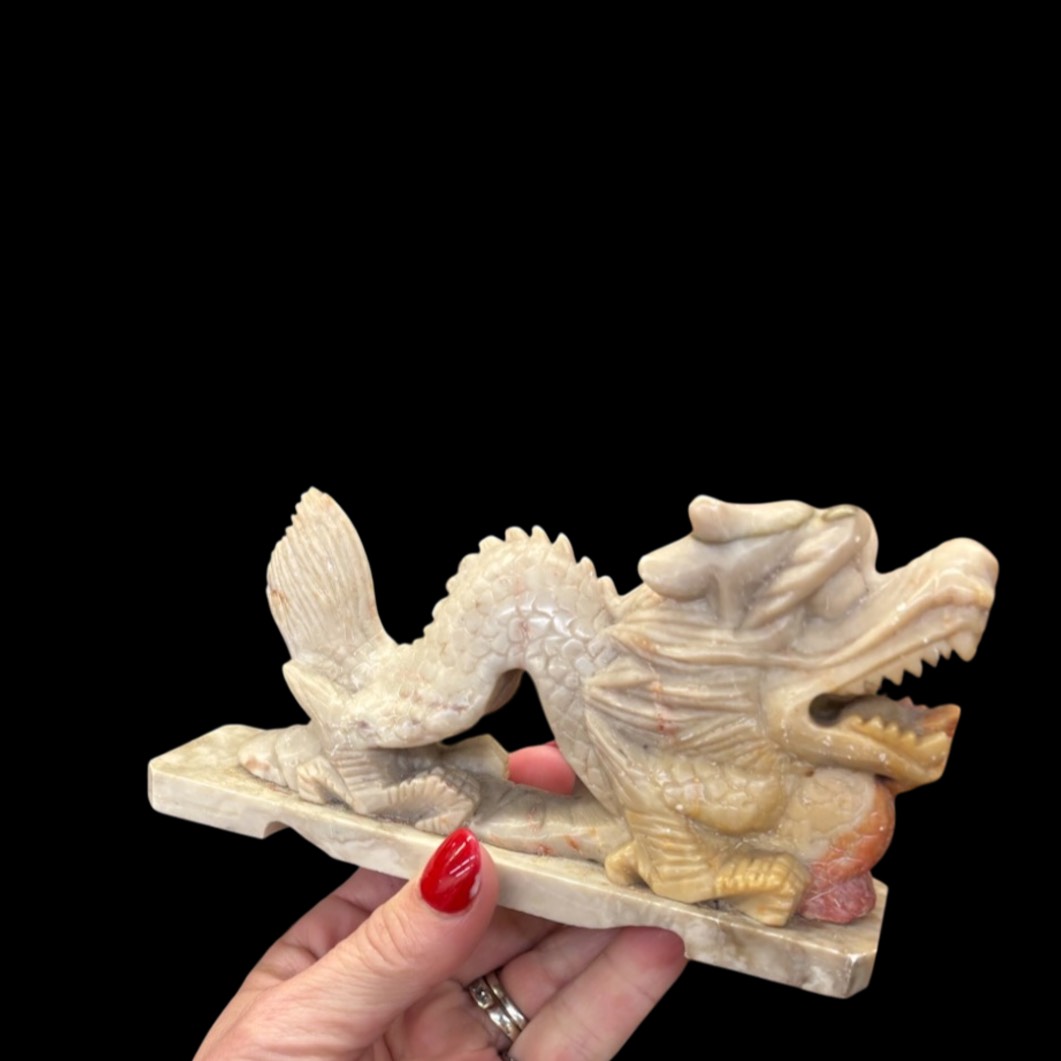 Carved Stone Dragon 5 1/2” Long 3” Tall 🐉