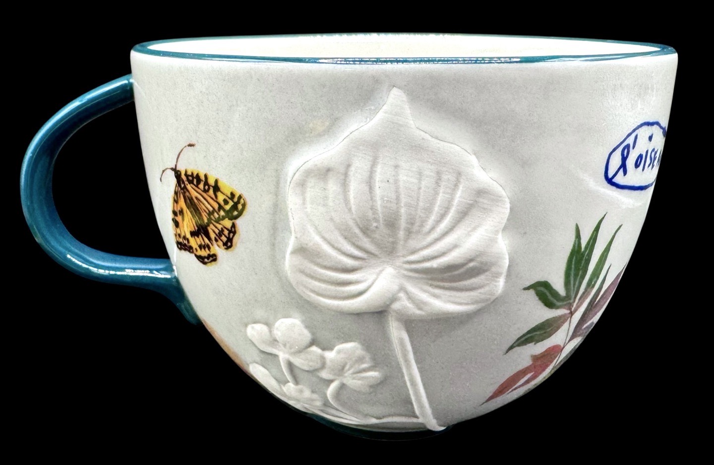 Anthropologie Nathalie Lete Titania Coffee Mug Bird Butterfly Floral ...