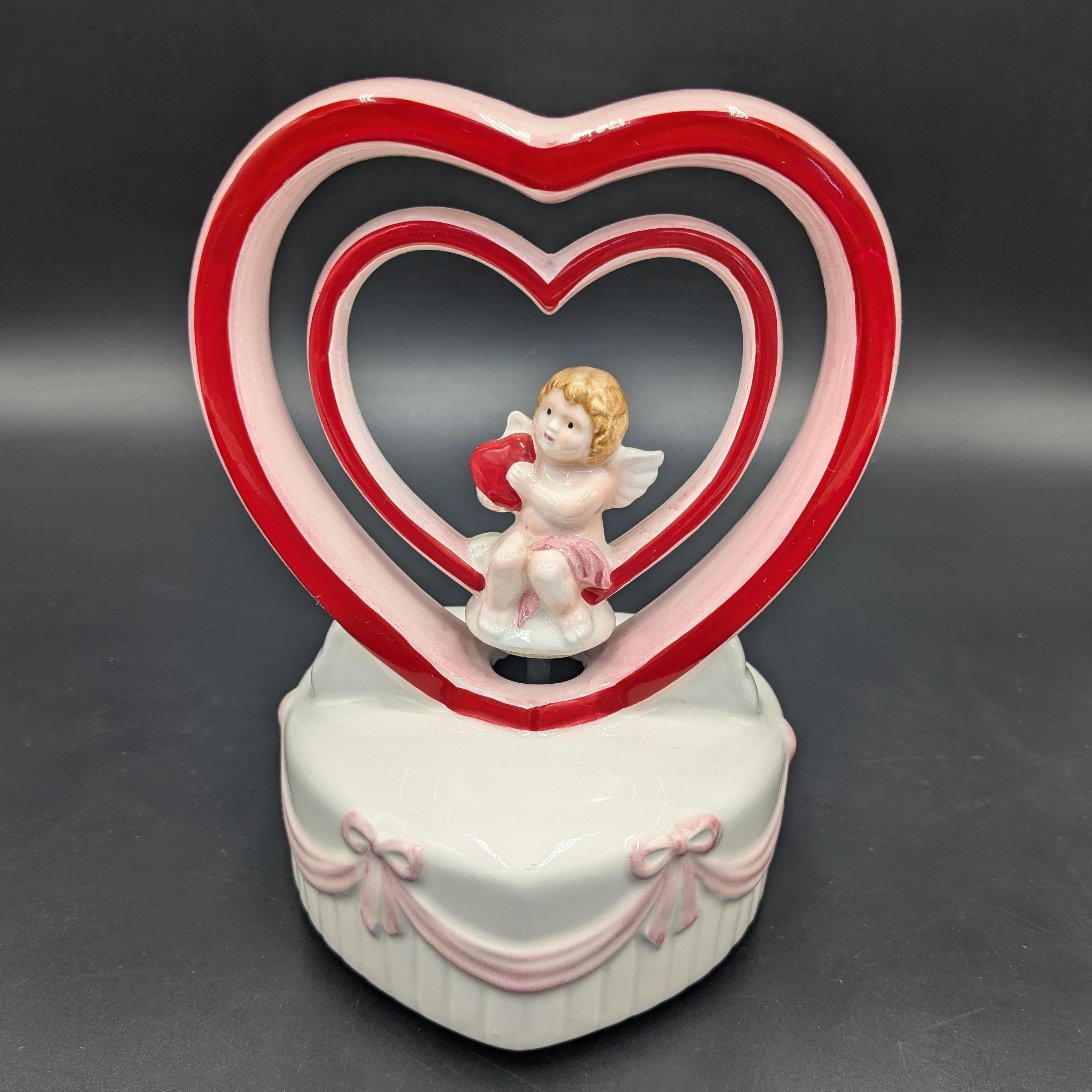 Vintage Lefton Valentine's Day Cupid Music Box