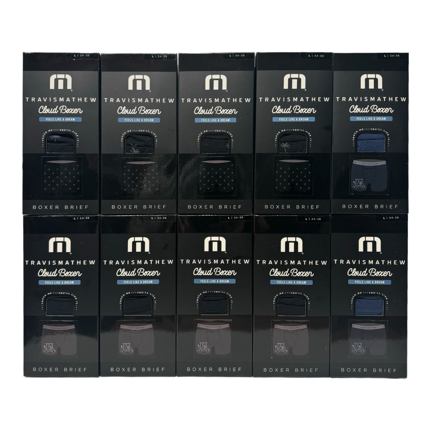10 Pairs Of Travis Mathew Cloud Boxers - Size Large