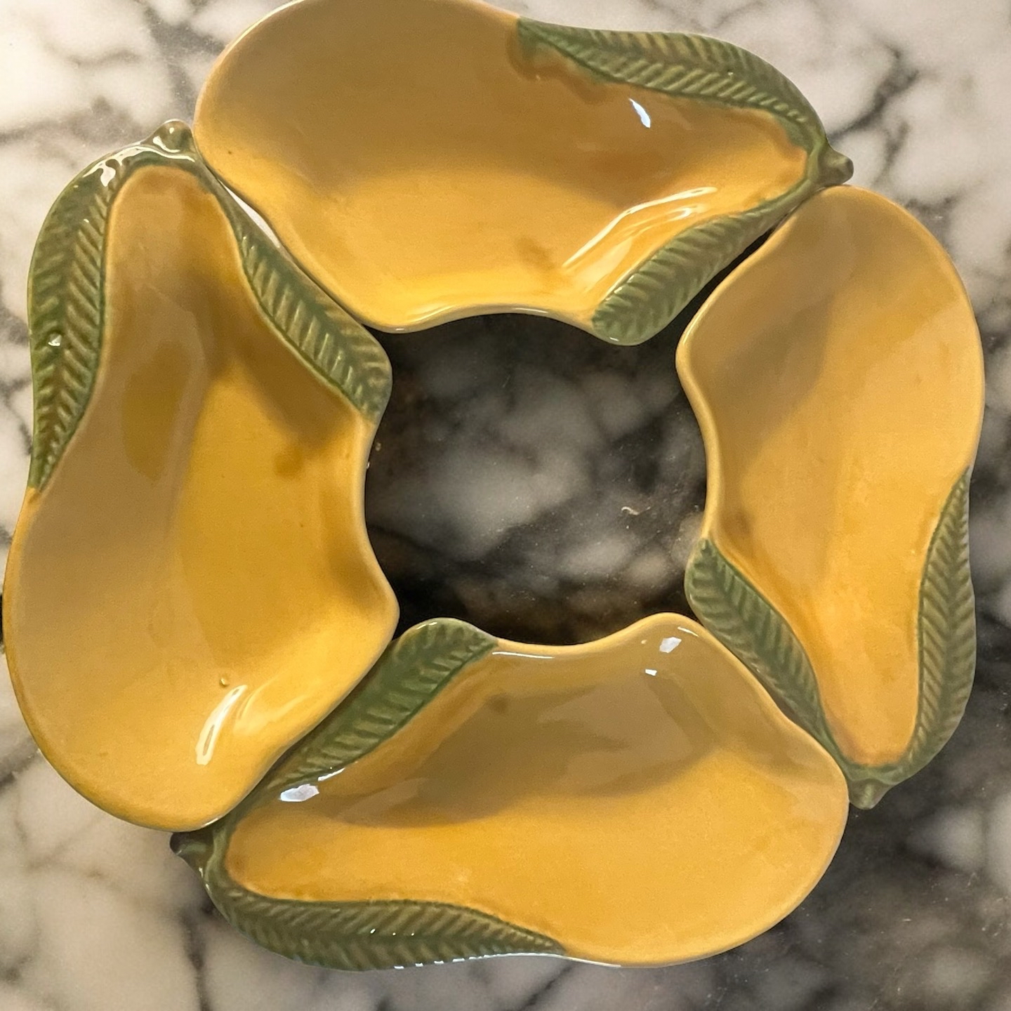 038. Belmar Californian Pottery set of 4 Golden Pair Lazy Susan Bowls