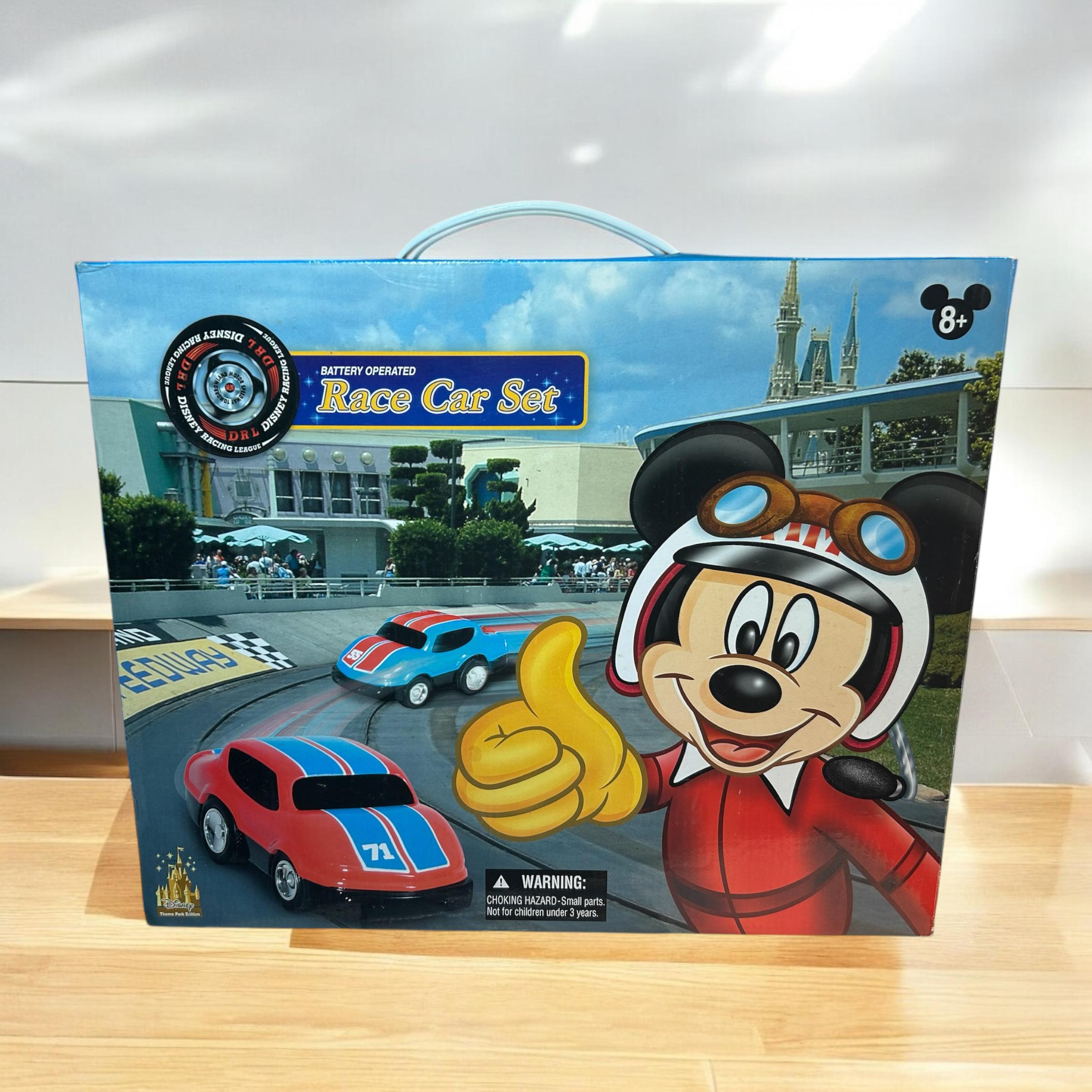 Rare Disney Theme Park Race Car Set DRL Speedway Battery Operated New ...