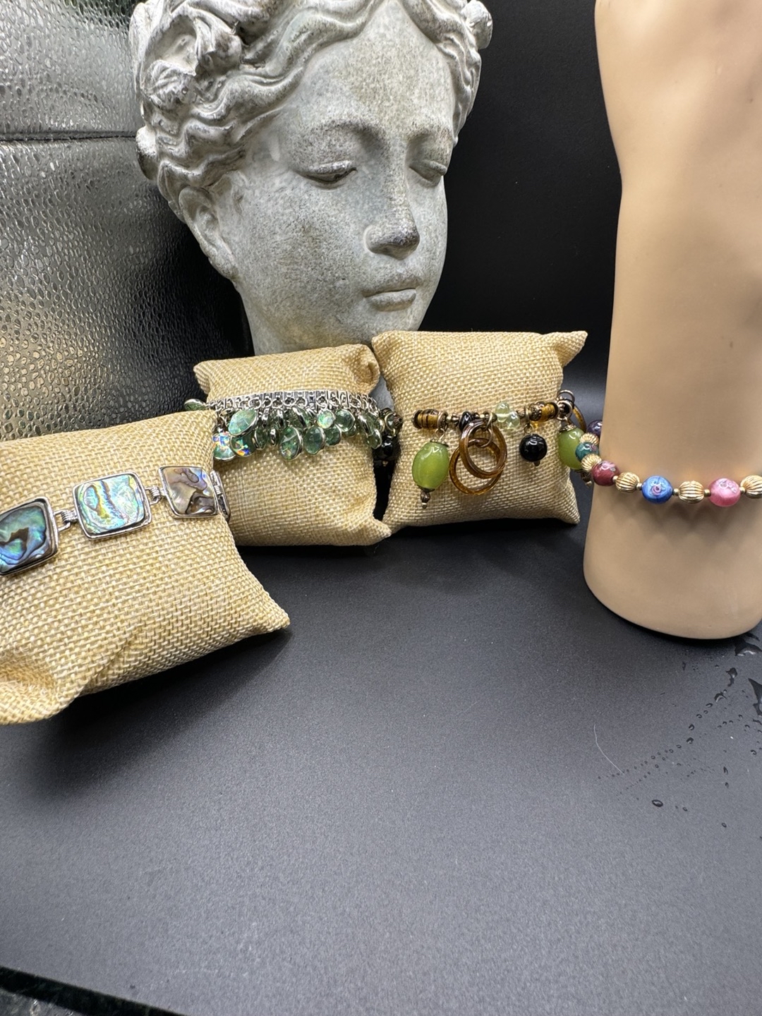 4 Fun Fun Fun And Glassy Classy Bracelet Lot Bling. L O O K
