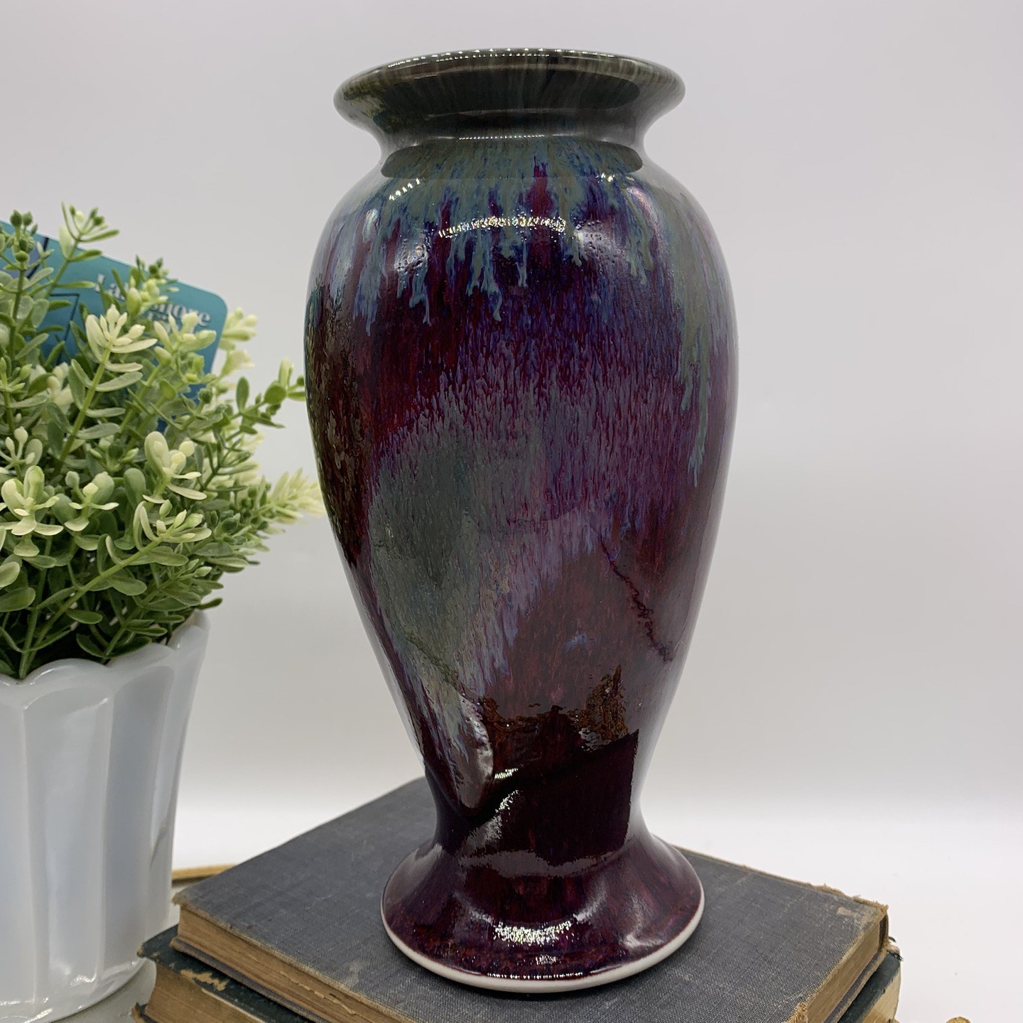Edgecomb Potters Maine Studio Lady Rich Multicolor Drip Glaze Lady Vase