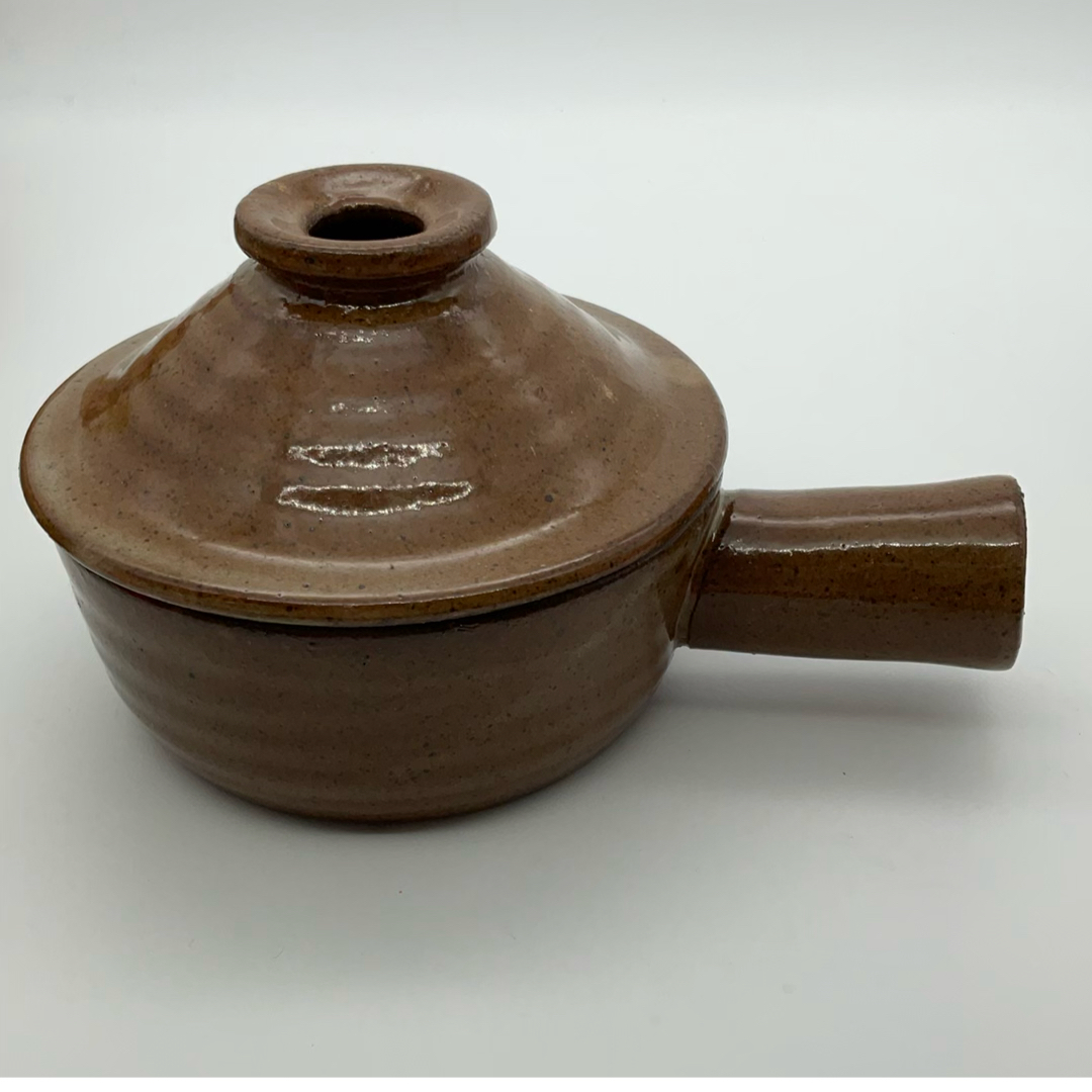 Vintage Stoneware Pottery Steamer Pot With Lid