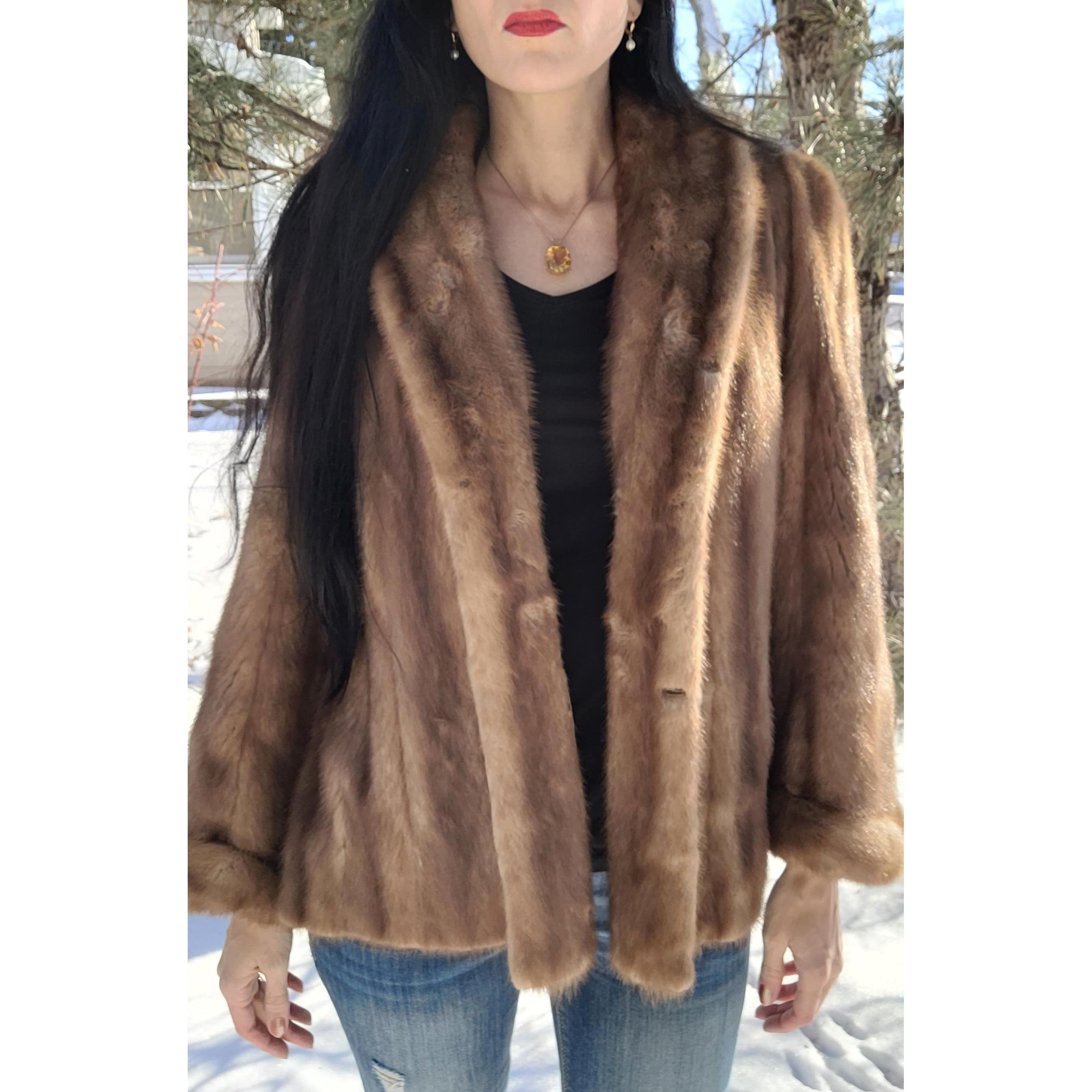 Vintage "Autumn Haze" MINK Natural Brown Emba Fur Coat Jacket by ...