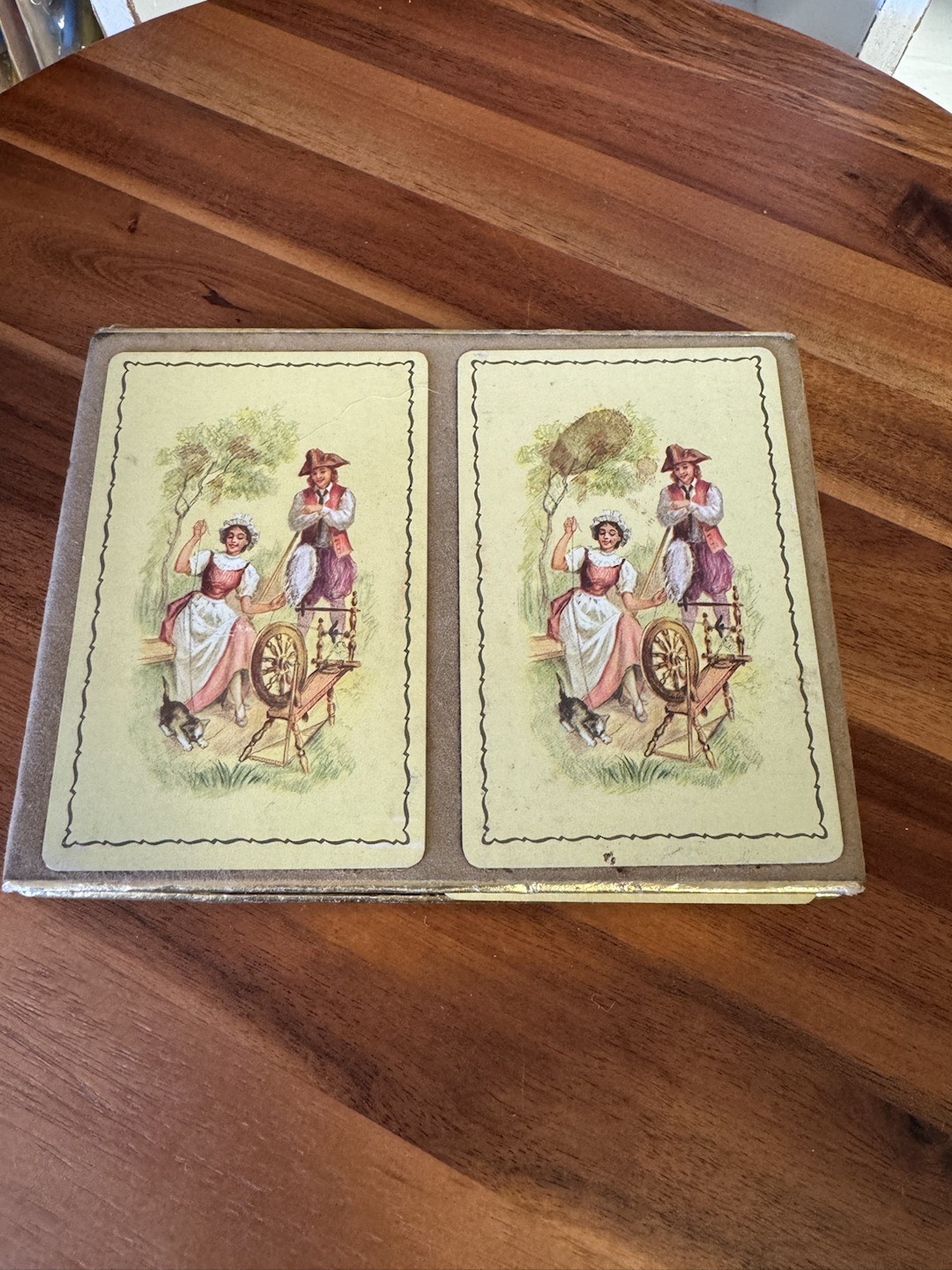 Vintage Canasta Courting Couple Playing Cards