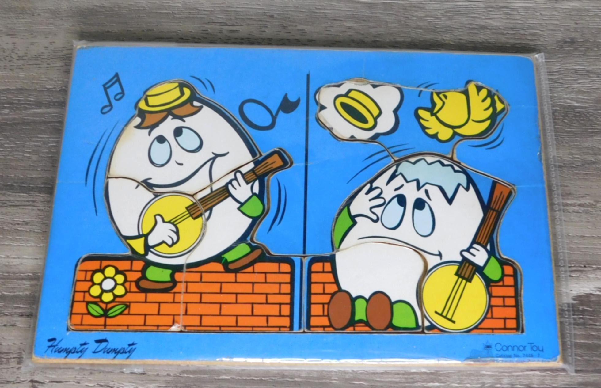 Vintage Humpty Dumpty Connor Toy Wooden Puzzle ~ MCM Graphics