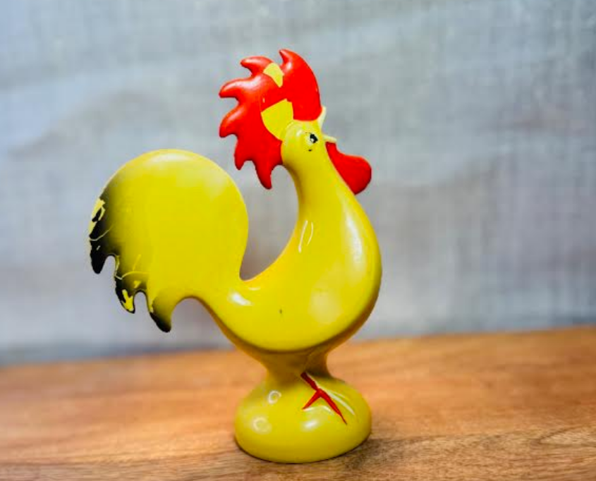 Vintage 1963 Goebel Rooster West Germany Yellow Porcelain Figurine ...