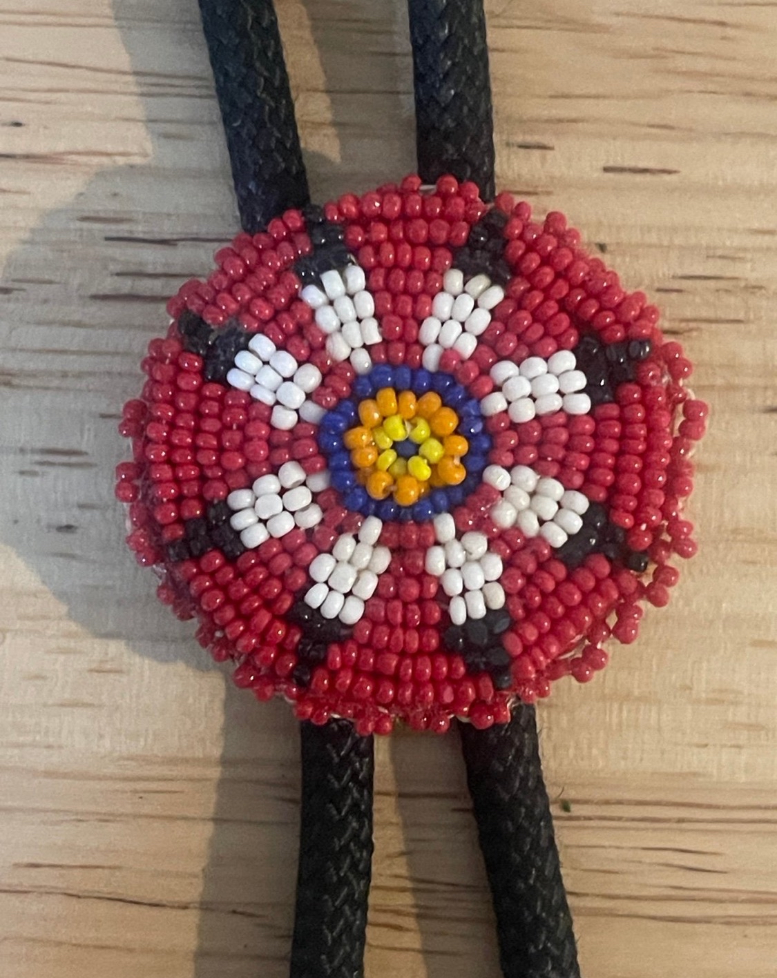 Beaded native american bolo tie