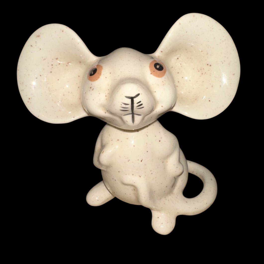 Ceramic Big Eared Mouse Figurine
