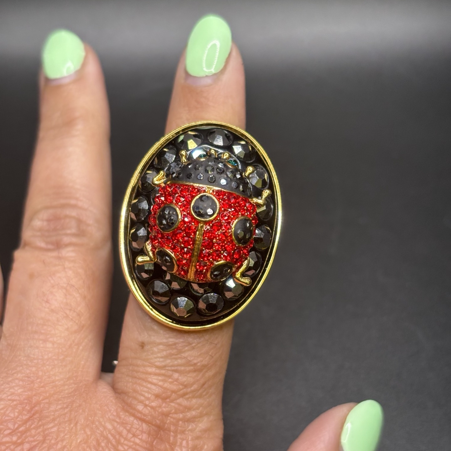 Contemporary Ladybug Cocktail Ring