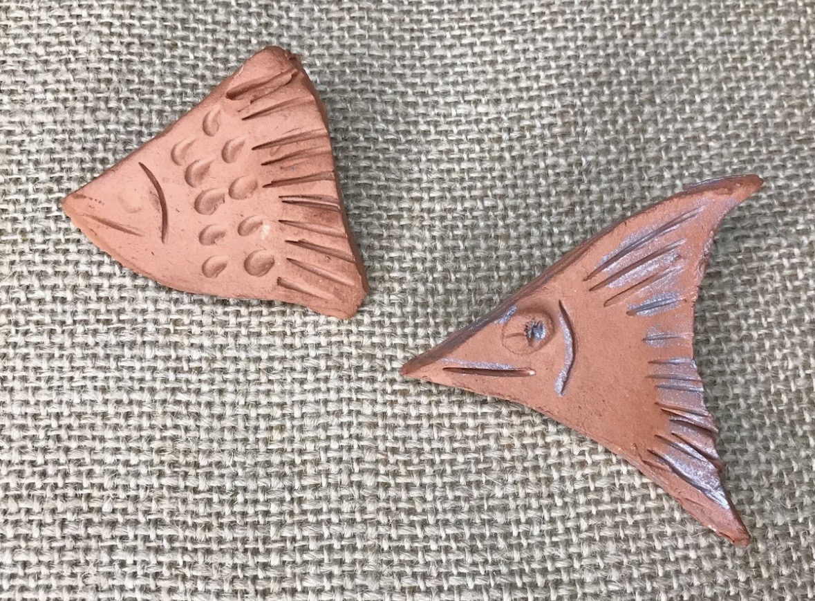 Handmade Clay Fish Brooch Pin Set Boho Southwestern Topical Coastal ...