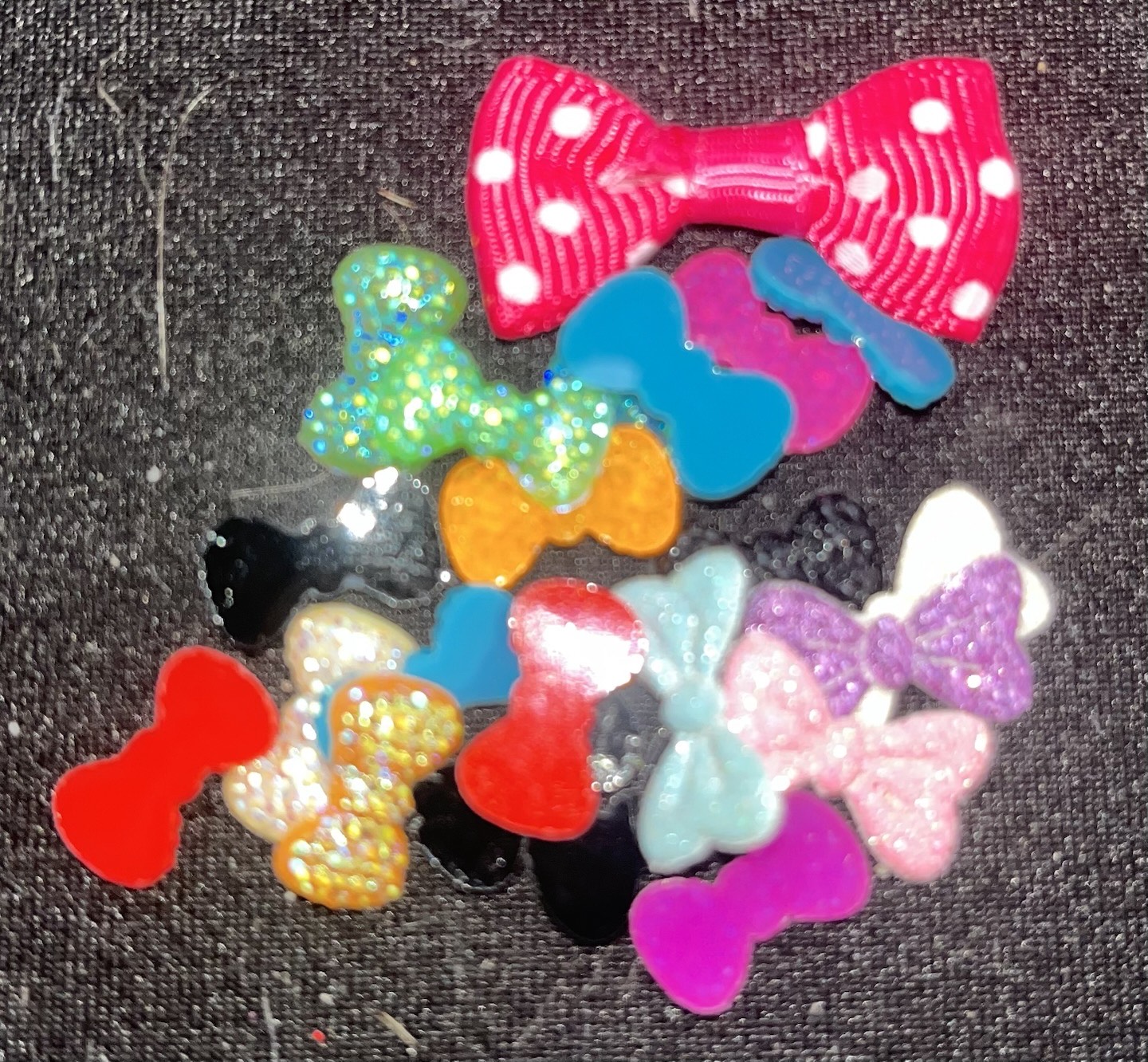 Flat back resin bows, fabric bow and felt bows lot - Flatback Lots