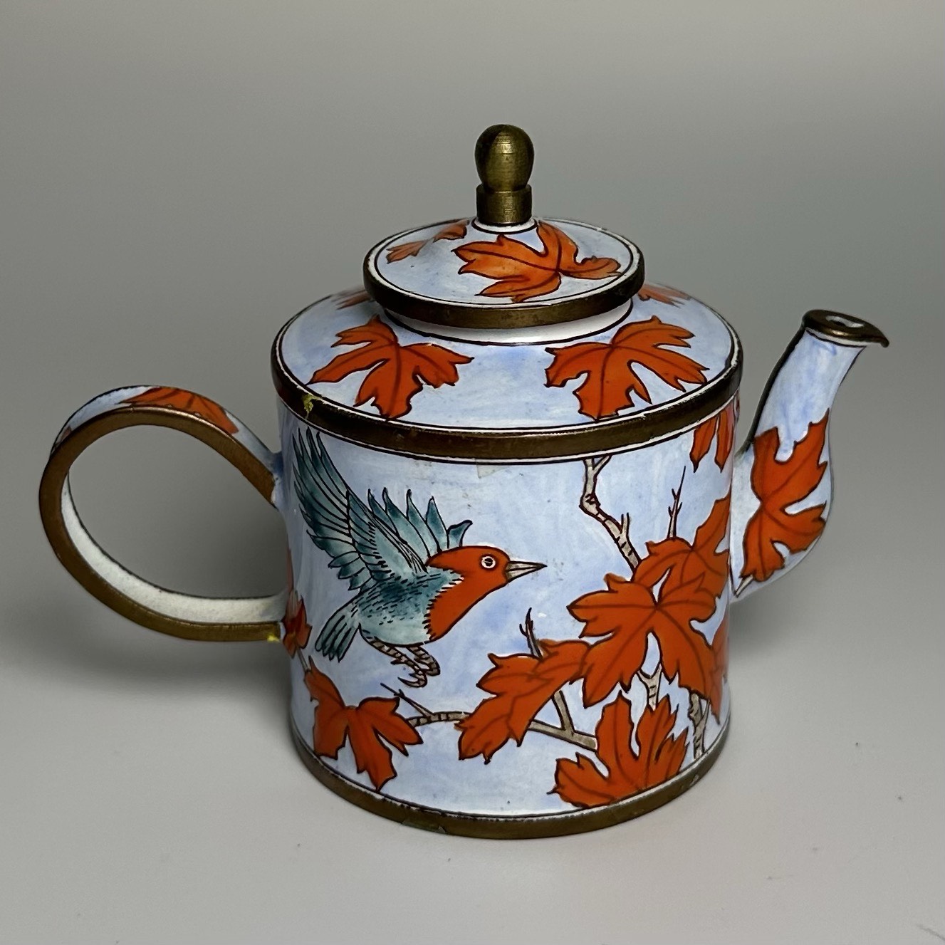 Autumn Leaves Enamel Mini Teapot Trade Aid