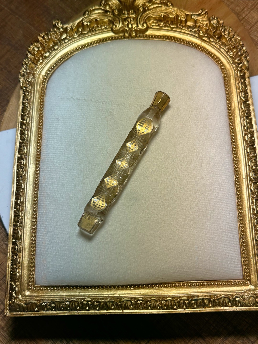 Victorian glass lachrymatory tear catcher bottle