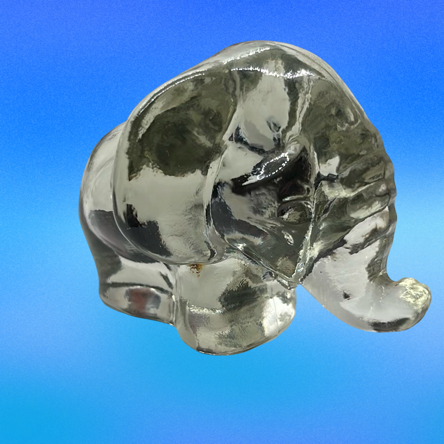 02. Vintage Glass Elephant Paperweight.