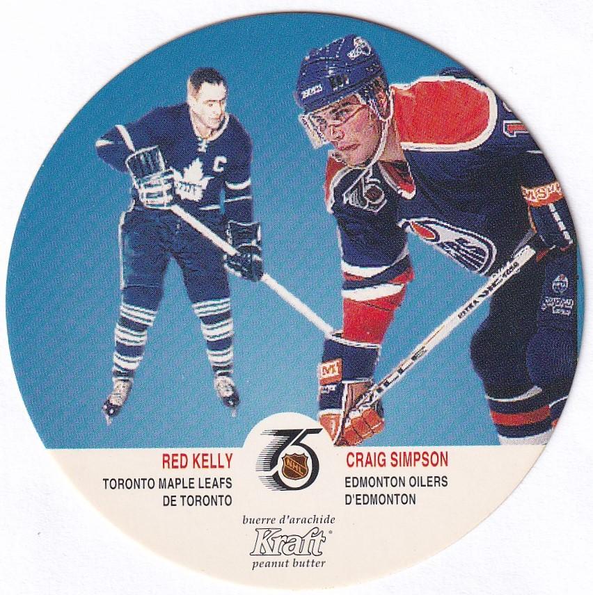 1991-92 Kraft #81 Red Kelly / Craig Simpson Toronto Maple Leafs ...