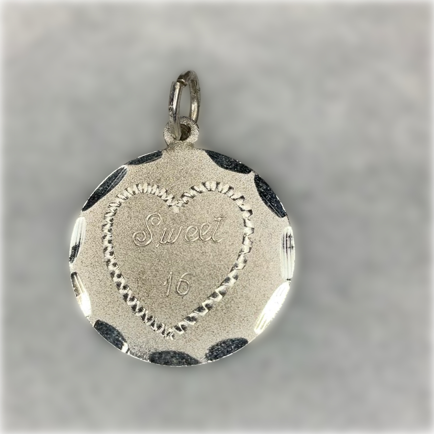 Sterling Sweet 16 Charm For Bracelet