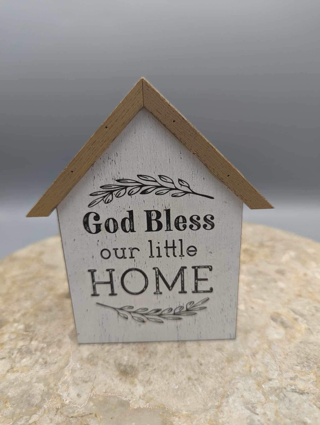 God Bless Our Little Home Wooden Table Decor 5" X 4" X 1 1/4"