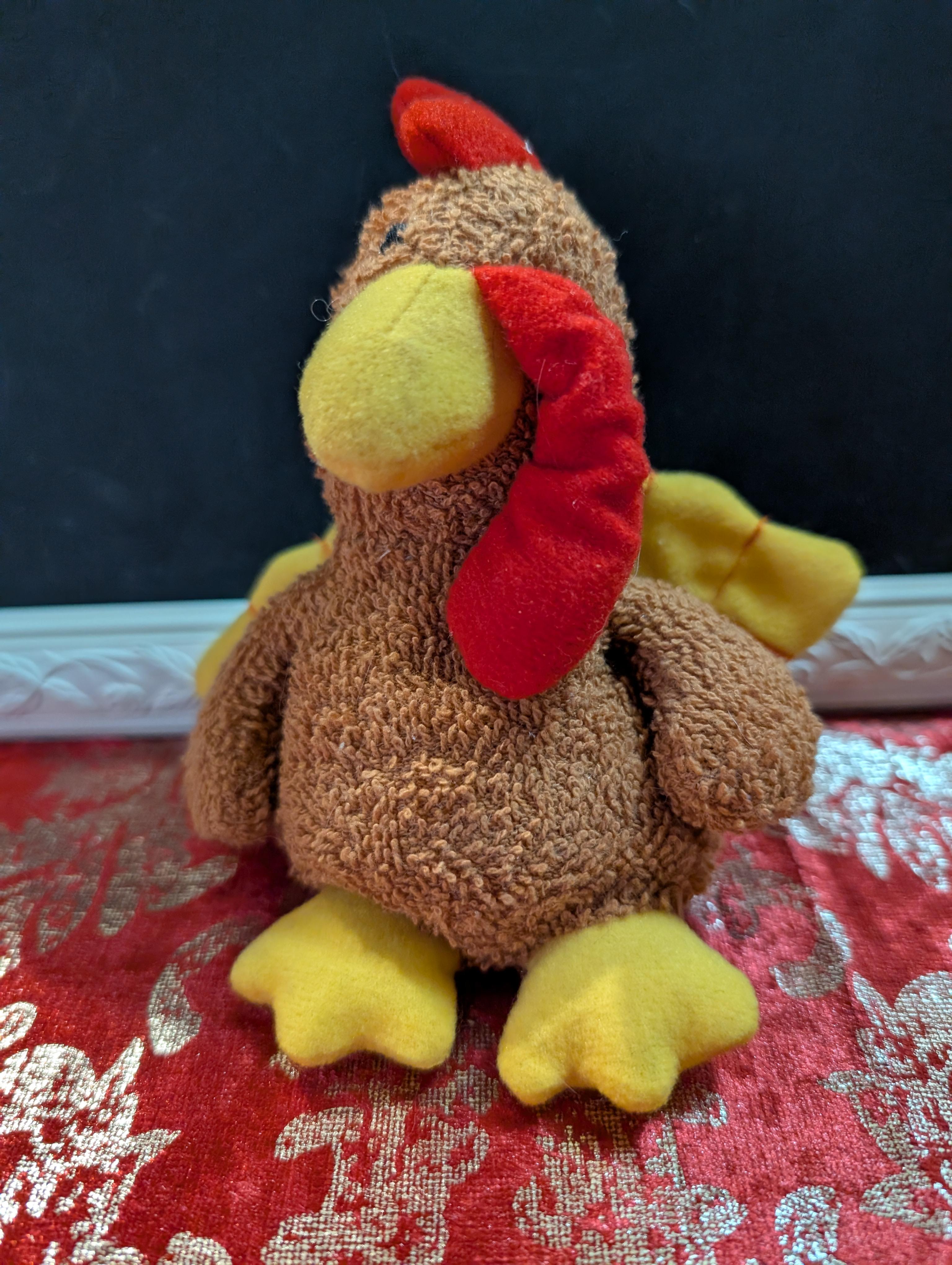 Vintage Russ Plush Chicken Toy with Red Comb