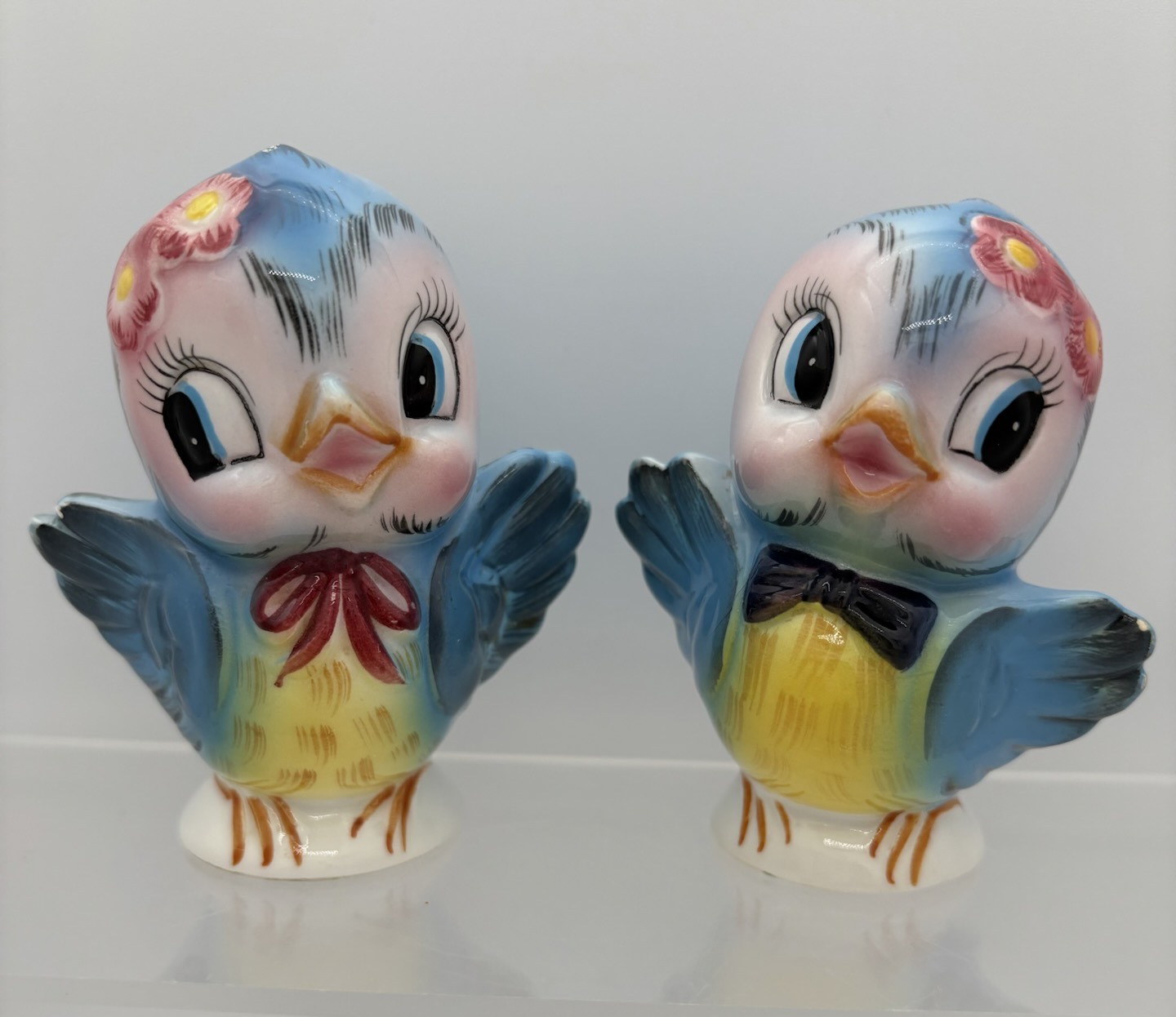 Vintage Geo Z Lefton Bluebird 282 Salt & Pepper Shakers Japan Read!