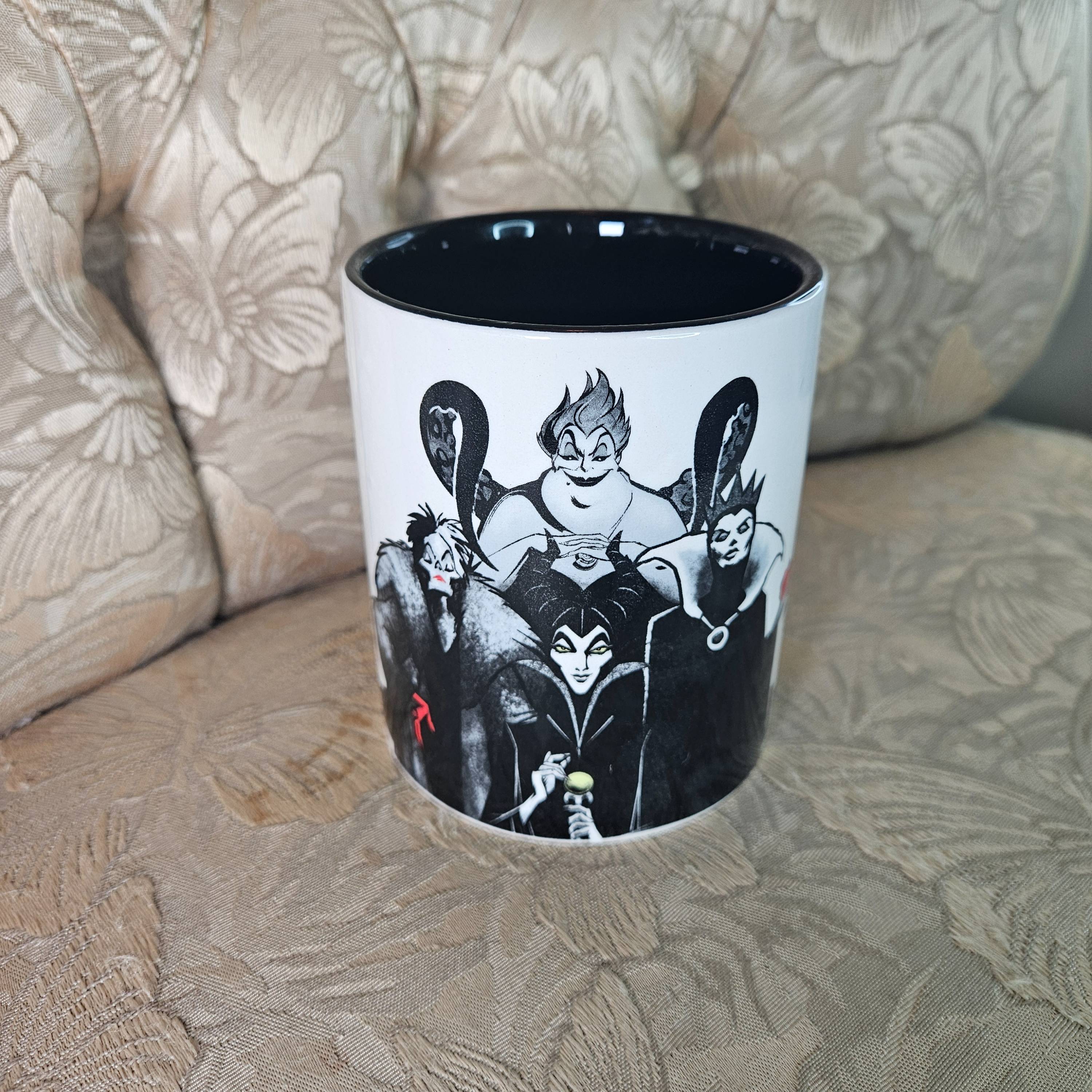 New Disney Villains Coffee Mug Balck & White 16 oz