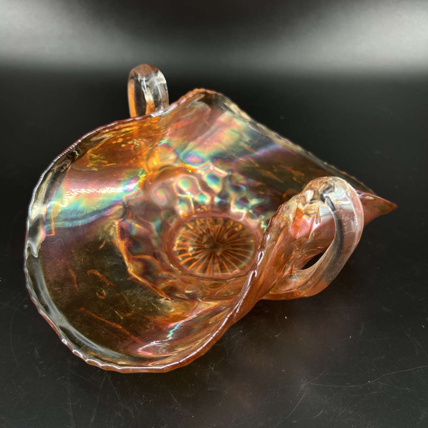 Marigold Carnival Glass Nappy Dish