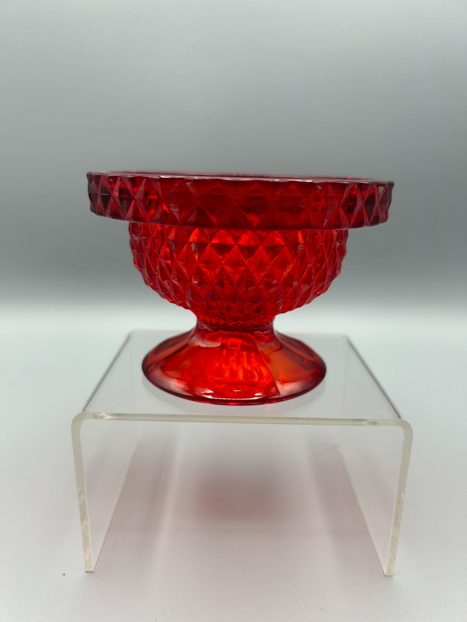 24038 Viking Ruby Diamond Point Fairy Lamp Base - BOTTOM ONLY