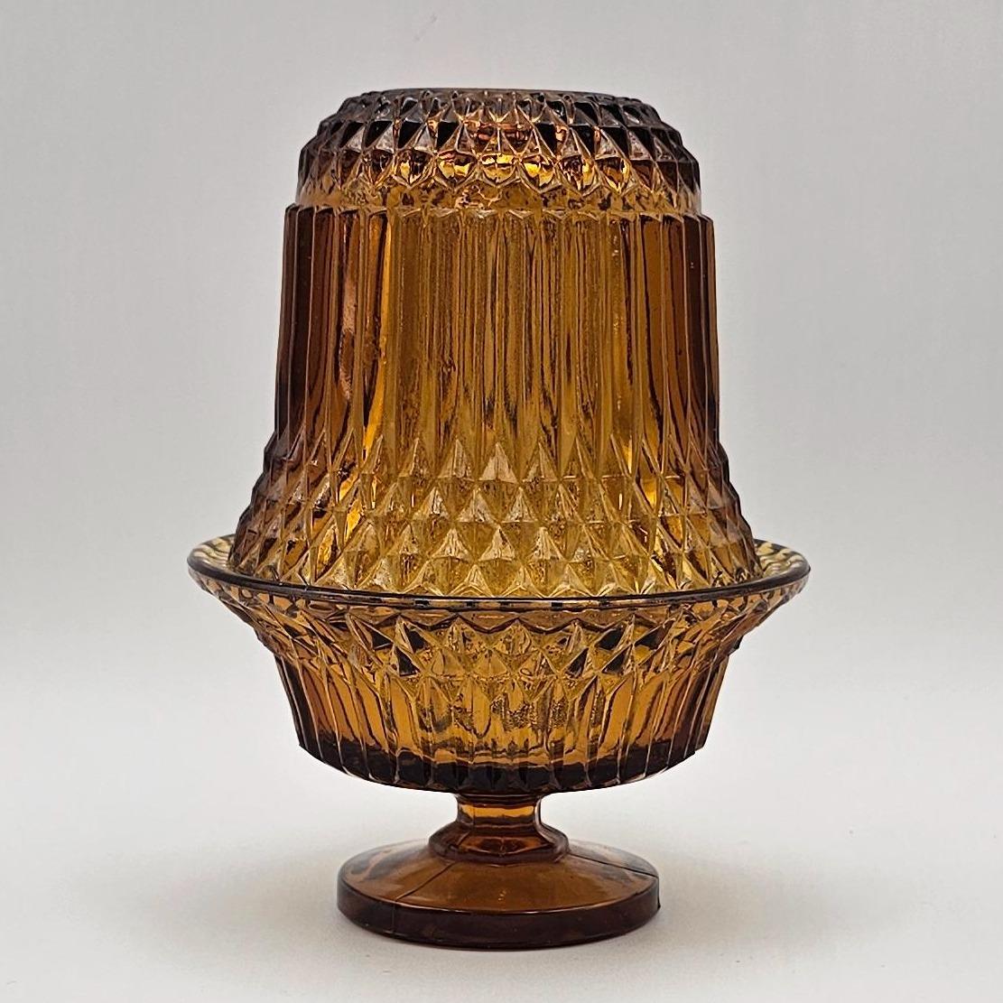 19. Amber Indiana Diamond Point Fairy Lamp (2 of 2)