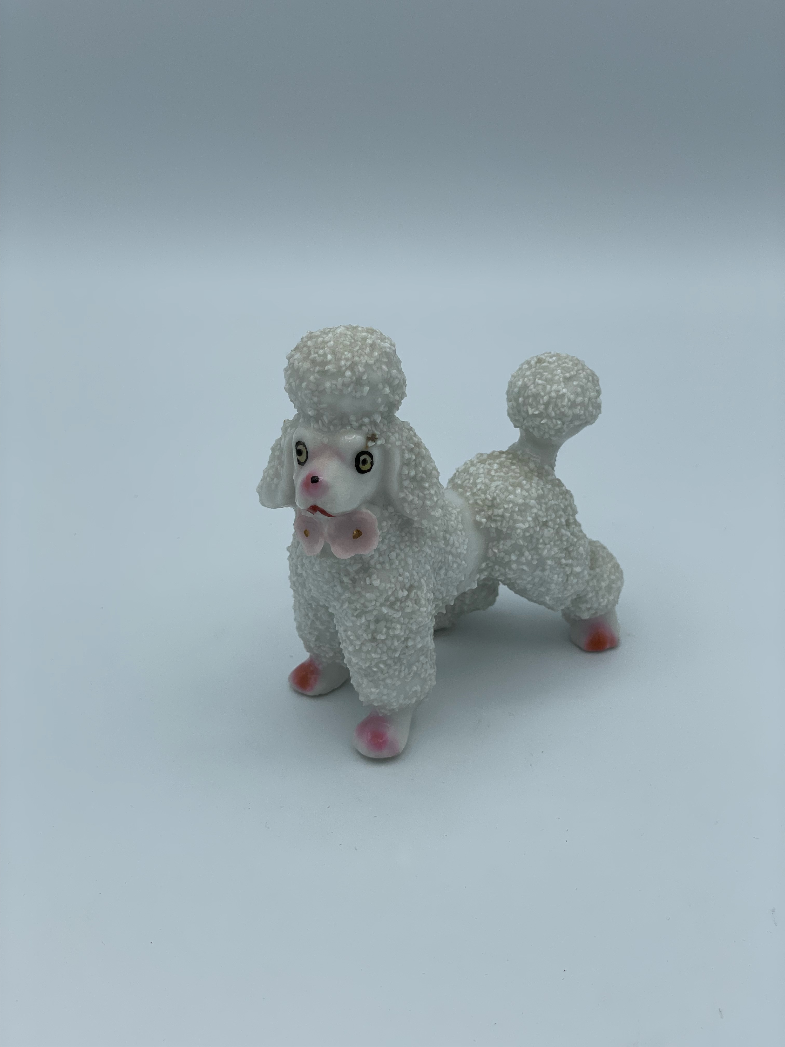 Porcelain Ceramic White French Poodle