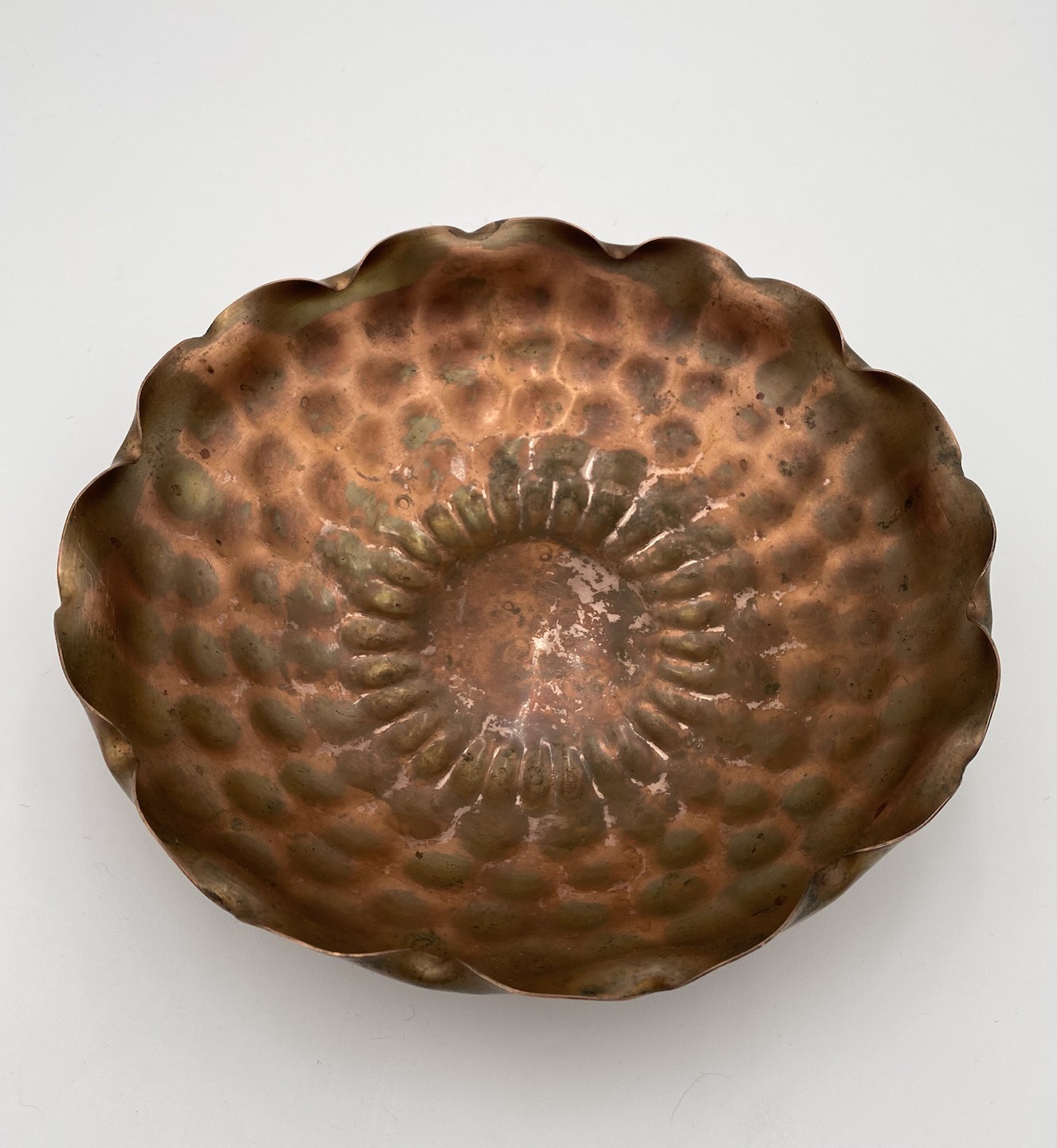 Vintage Gregorian Copper Hammered Bowl, #310, Scalloped Edge, 9", Nice ...