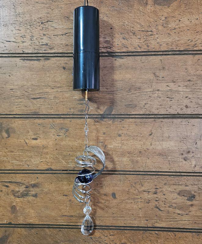 ForkArt Spiral Suncatcher with Spinning Fork and Blue Center and ...