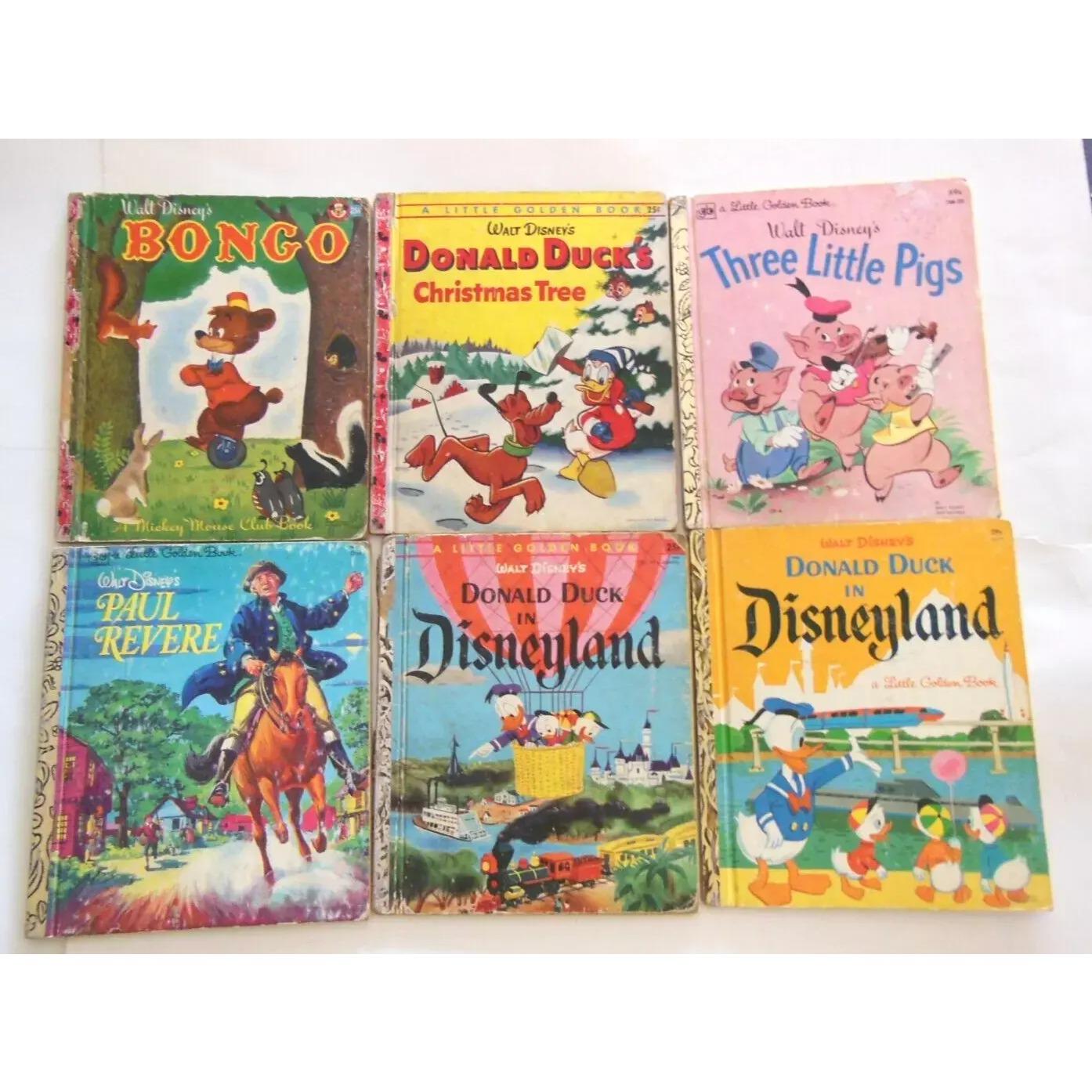Walt Disney Little Golden Books, Lot of 6, 1940s - 1960s, Disneyland ...