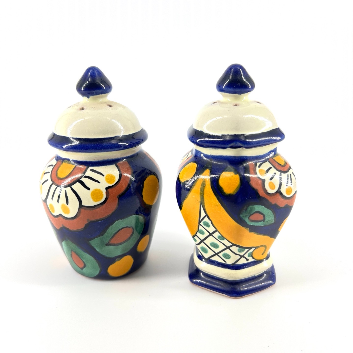 Talavera Mexico Colorful Pottery Shakers