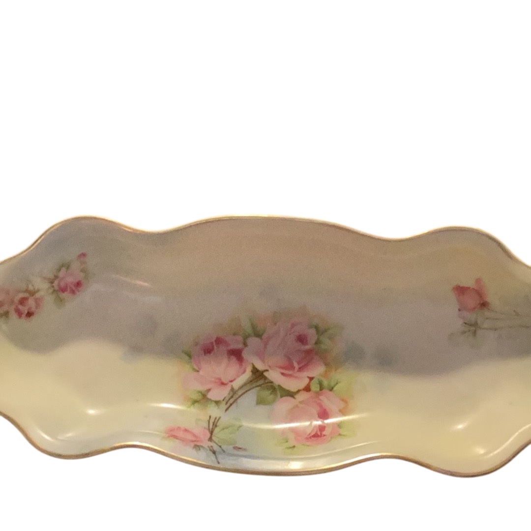 Prussia Rose Royal Rudolstadt Signed Serving Dish
