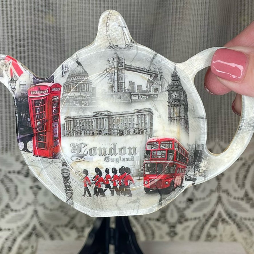 London Scene tea bag holder dish England Union Souvenir Gift Britain uk ...
