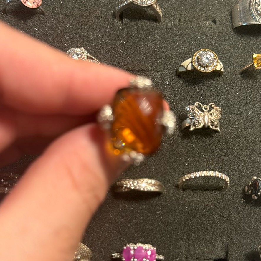 Size 7.5 Judith Ripka Citrine Sterling Silver Ring