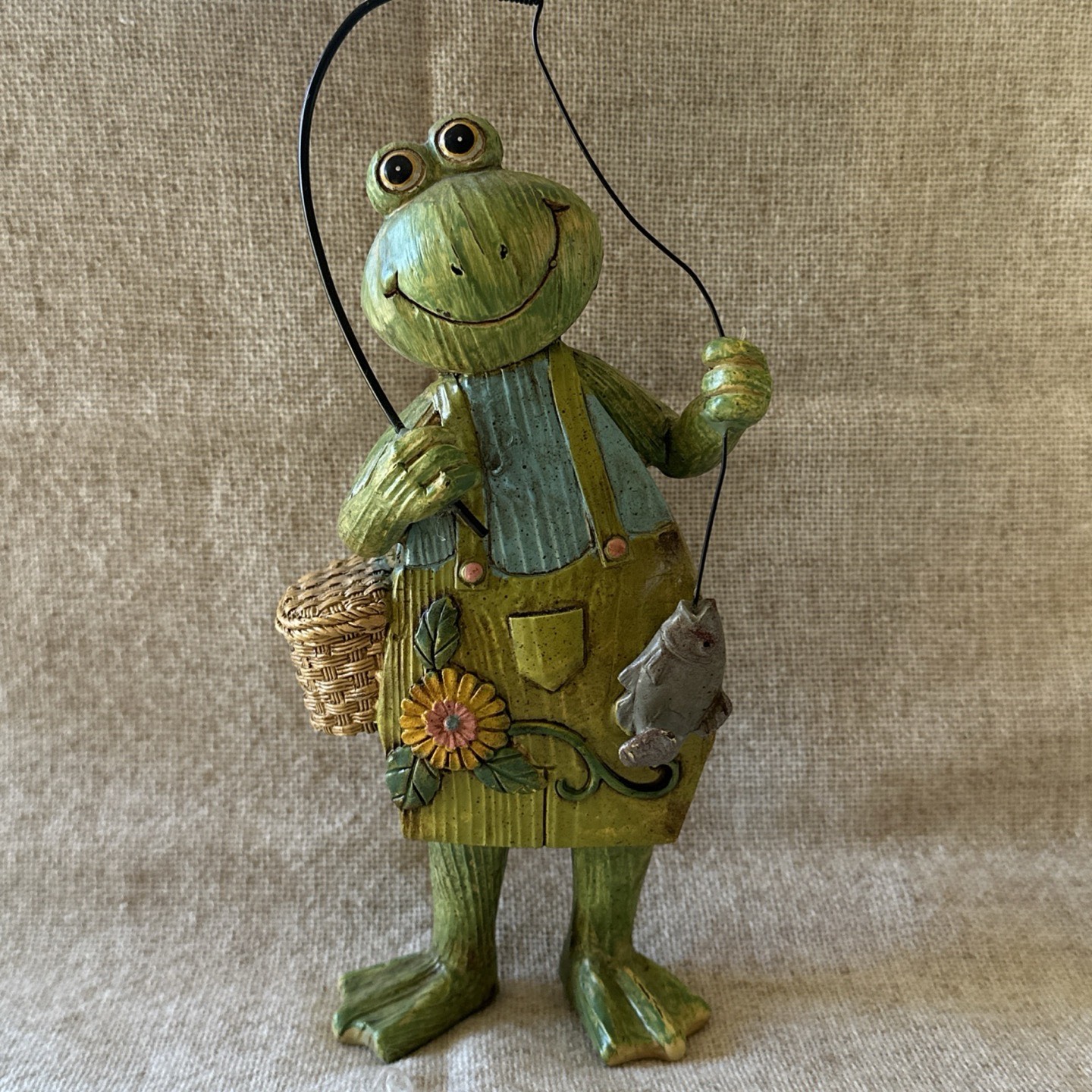 Frog Toad Figurine Vintage Fly Fishing Figural Overalls Floppy Fish ...