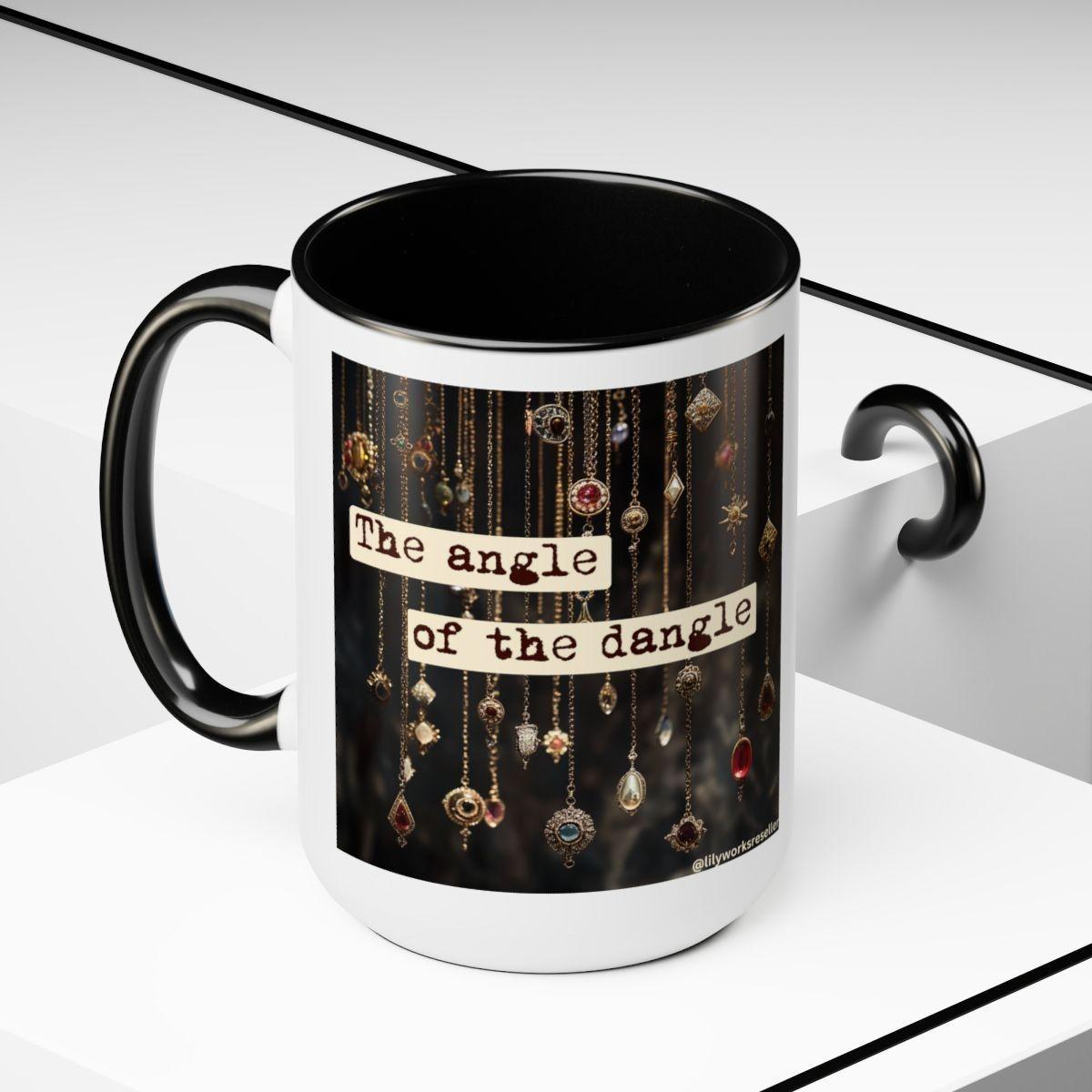 The Angle of the Dangle Jewelry Collector Seller Two-Tone Coffee Mugs ...