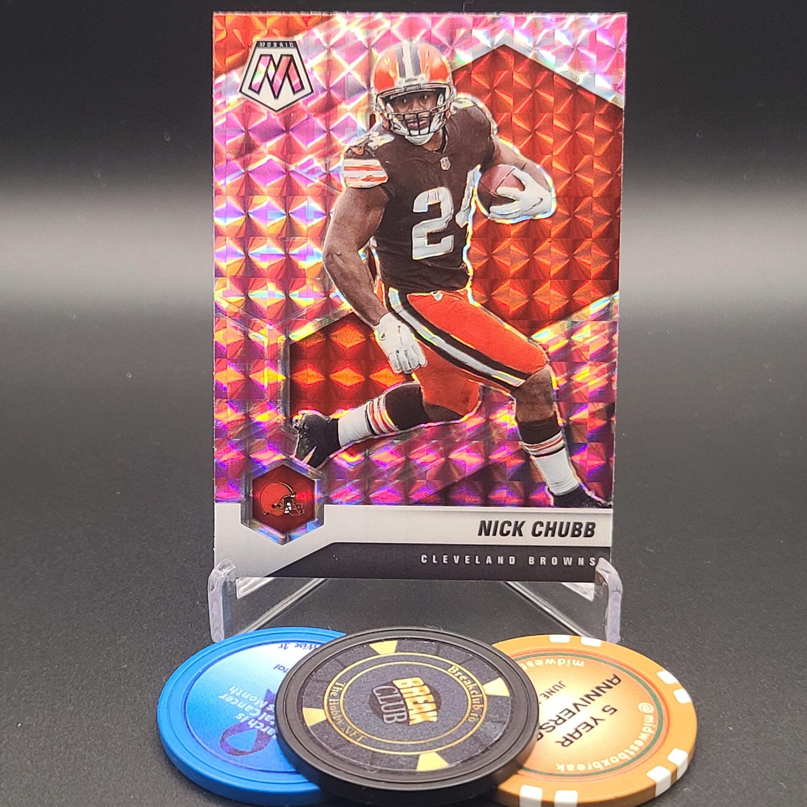 Nick Chubb 2021 Panini Mosaic Football Pink Camo Mosaic Parallel Card ...